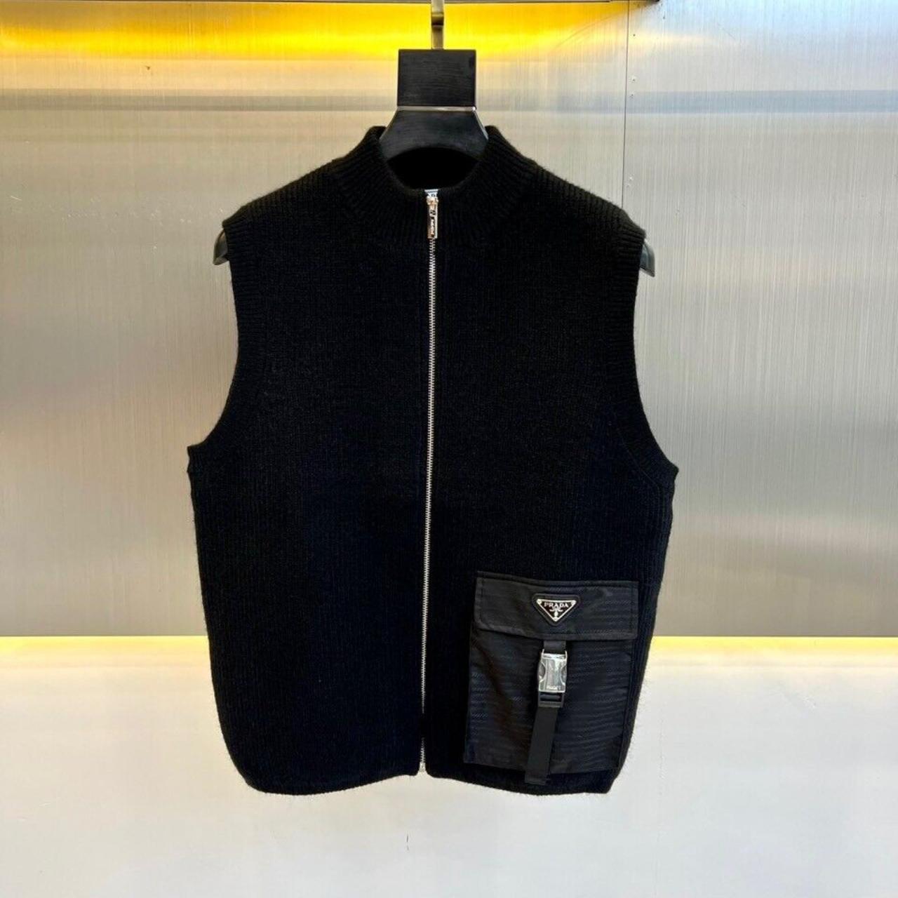 Prada black new men's wool vest jacket - Depop