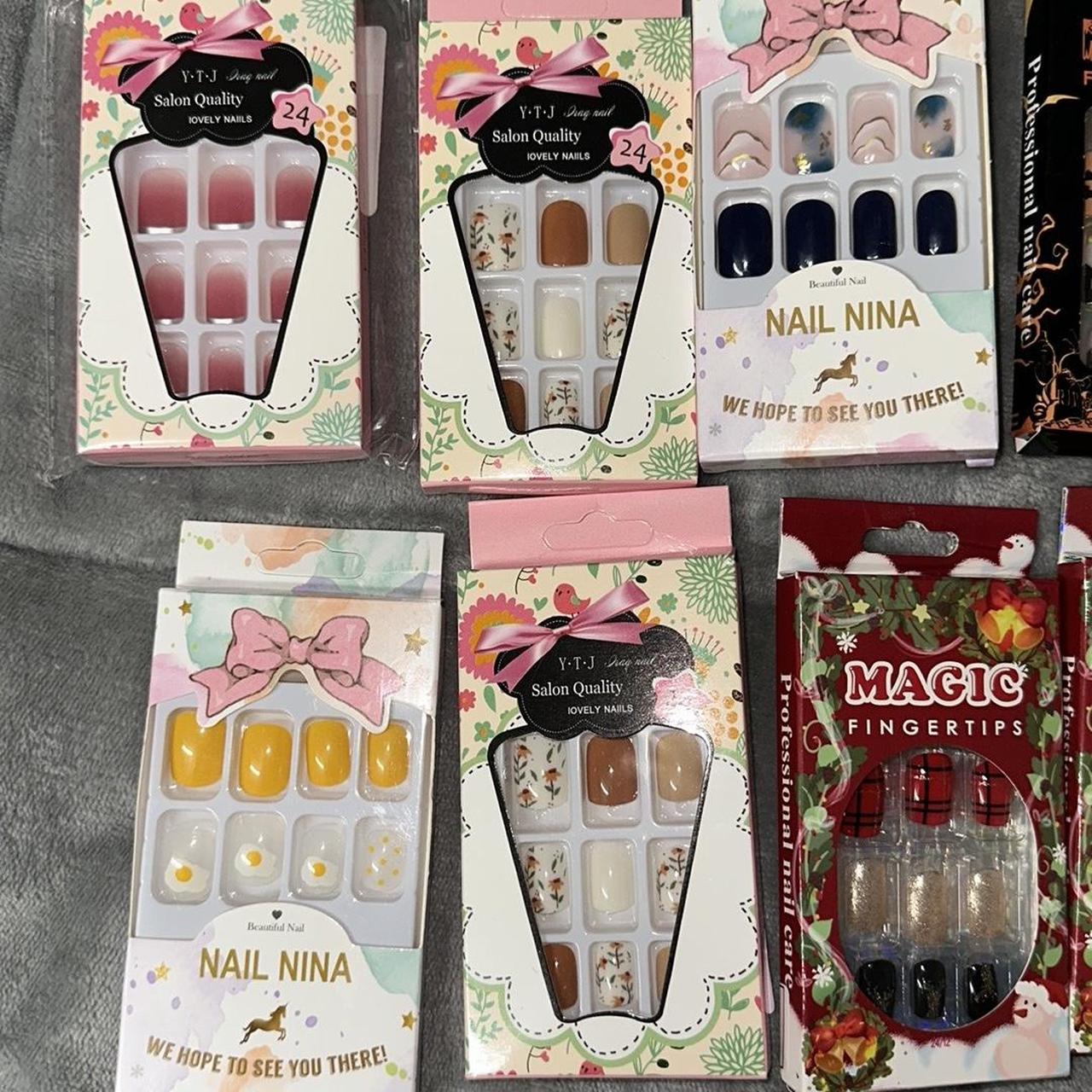 11 packages of SHEIN fake press on nails. Assorted... - Depop