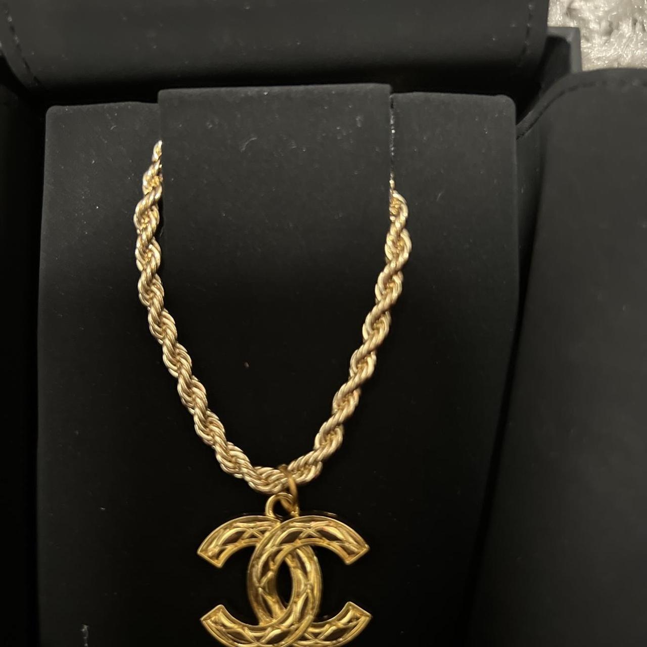 😻 Gorgeous Chanel Charm Chain- stamped on back gold... - Depop