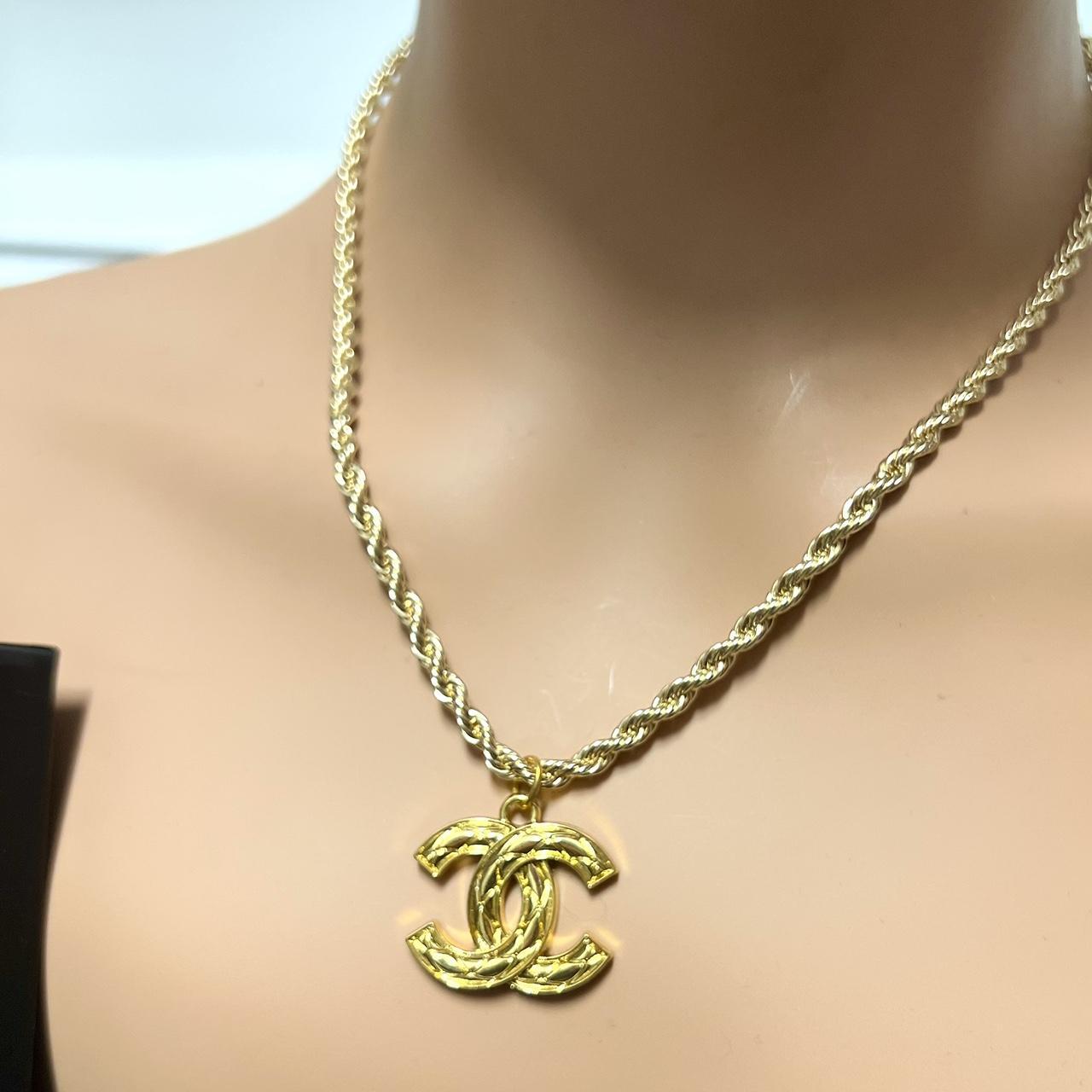 😻 Gorgeous Chanel Charm Chain- stamped on back gold... - Depop