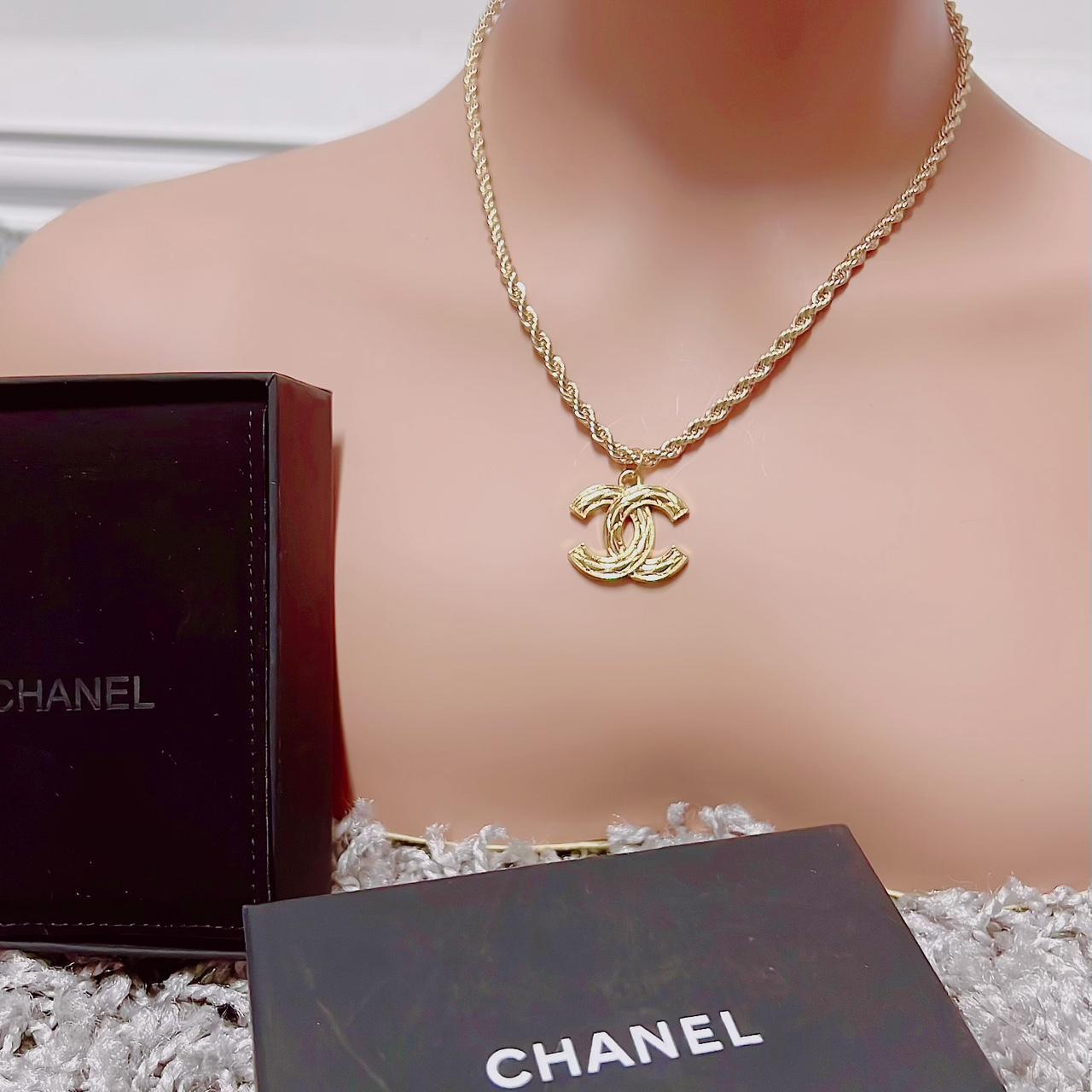 😻 Gorgeous Chanel Charm Chain- stamped on back gold... - Depop