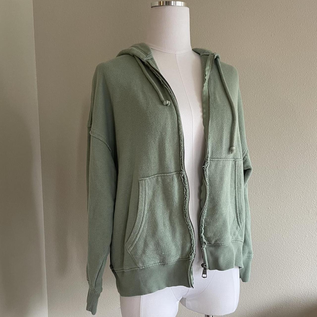 American Eagle Pastel green zip up jacket -... | Depop