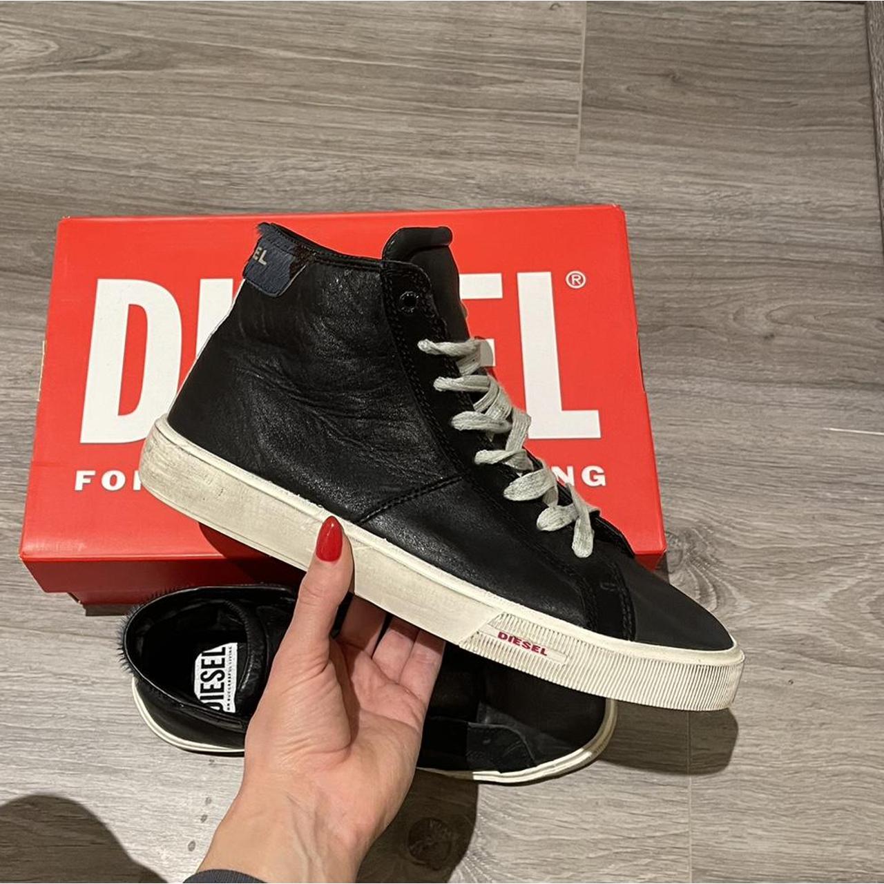 Authentic Diesel mens leather trainers Worn just 2... - Depop