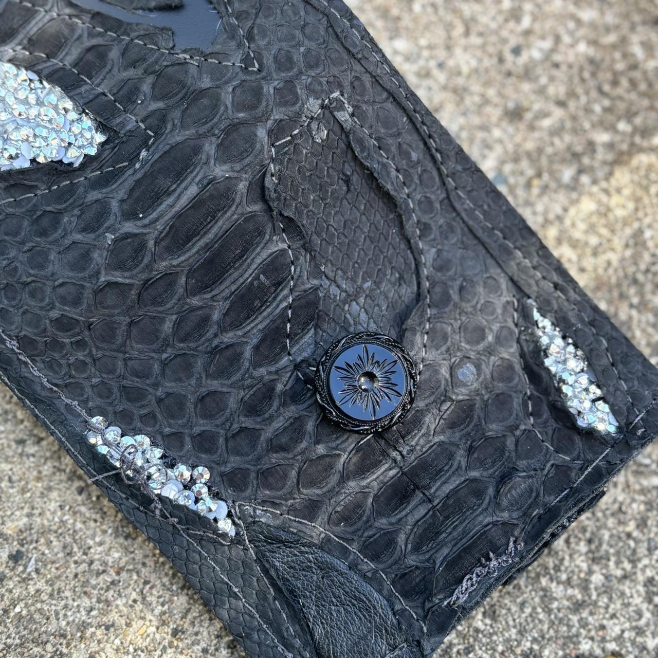 Genuine python skin wallet 100% handmade with... - Depop