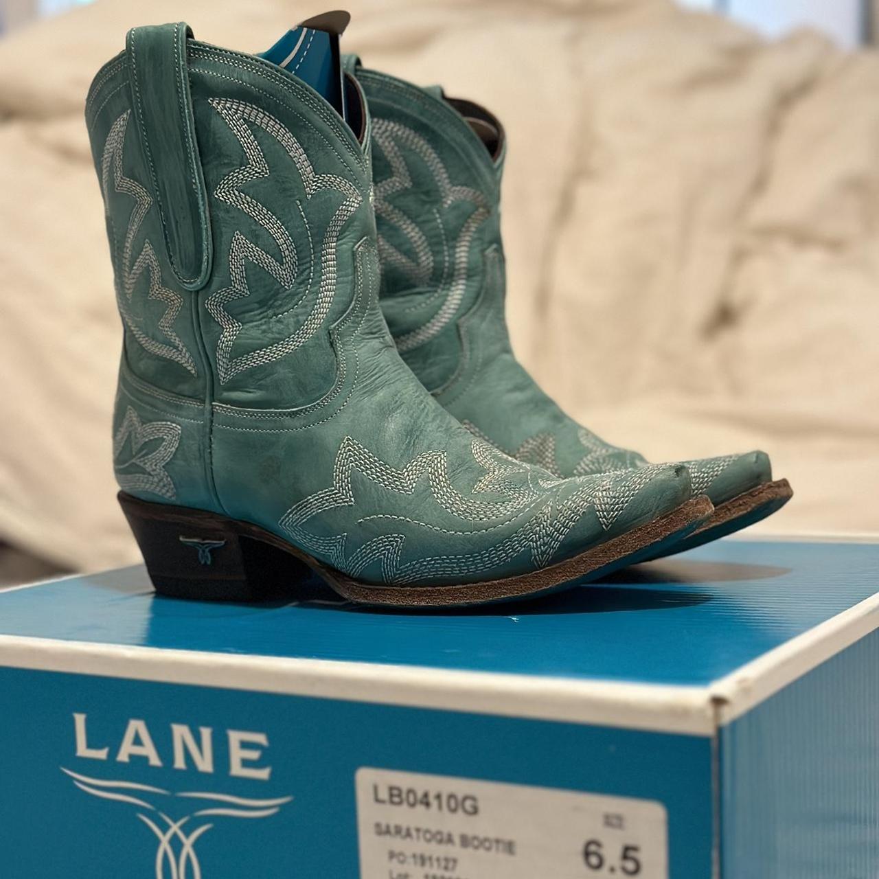 Lane Boot - Turquoise Bootie - 6.5 - Cowboy Boot - Depop