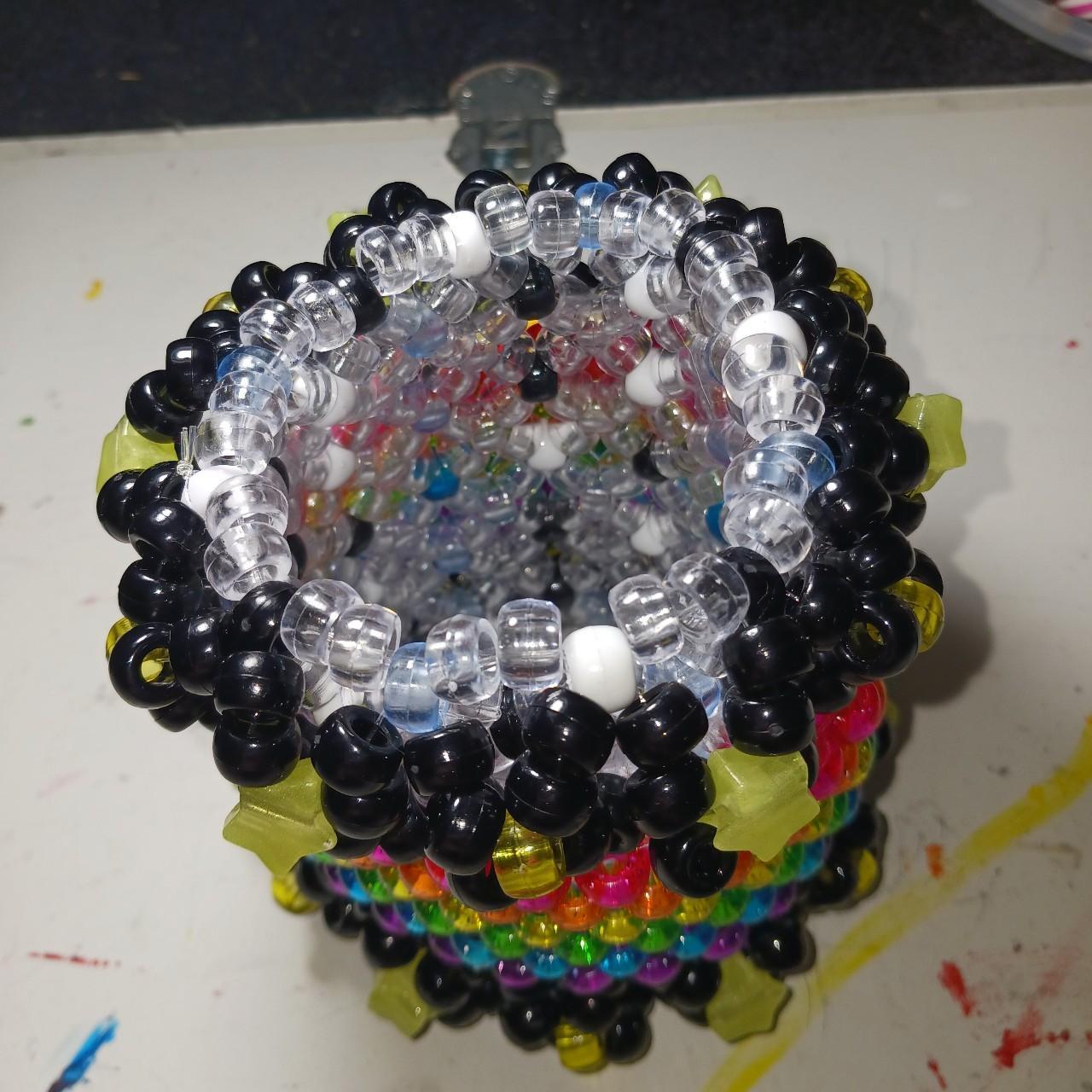 Blue yoshi rainbow road rotating Kandi cuff 8 inches... - Depop