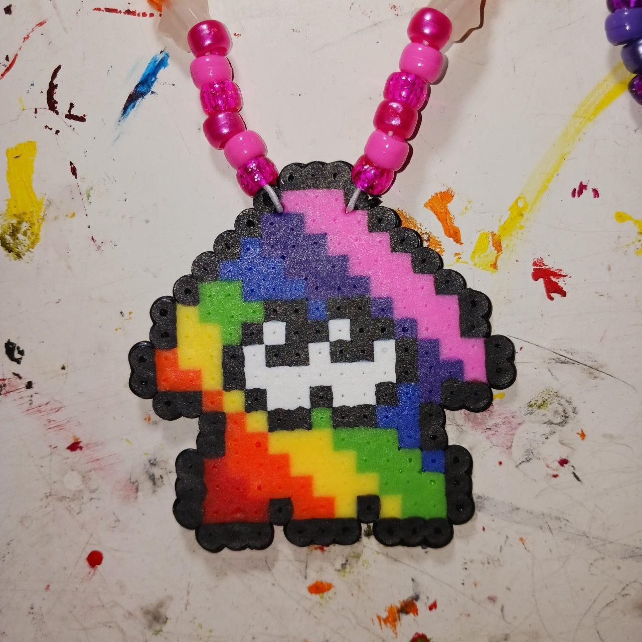 Splatoon rainbow inkling perler Kandi necklace 20... - Depop