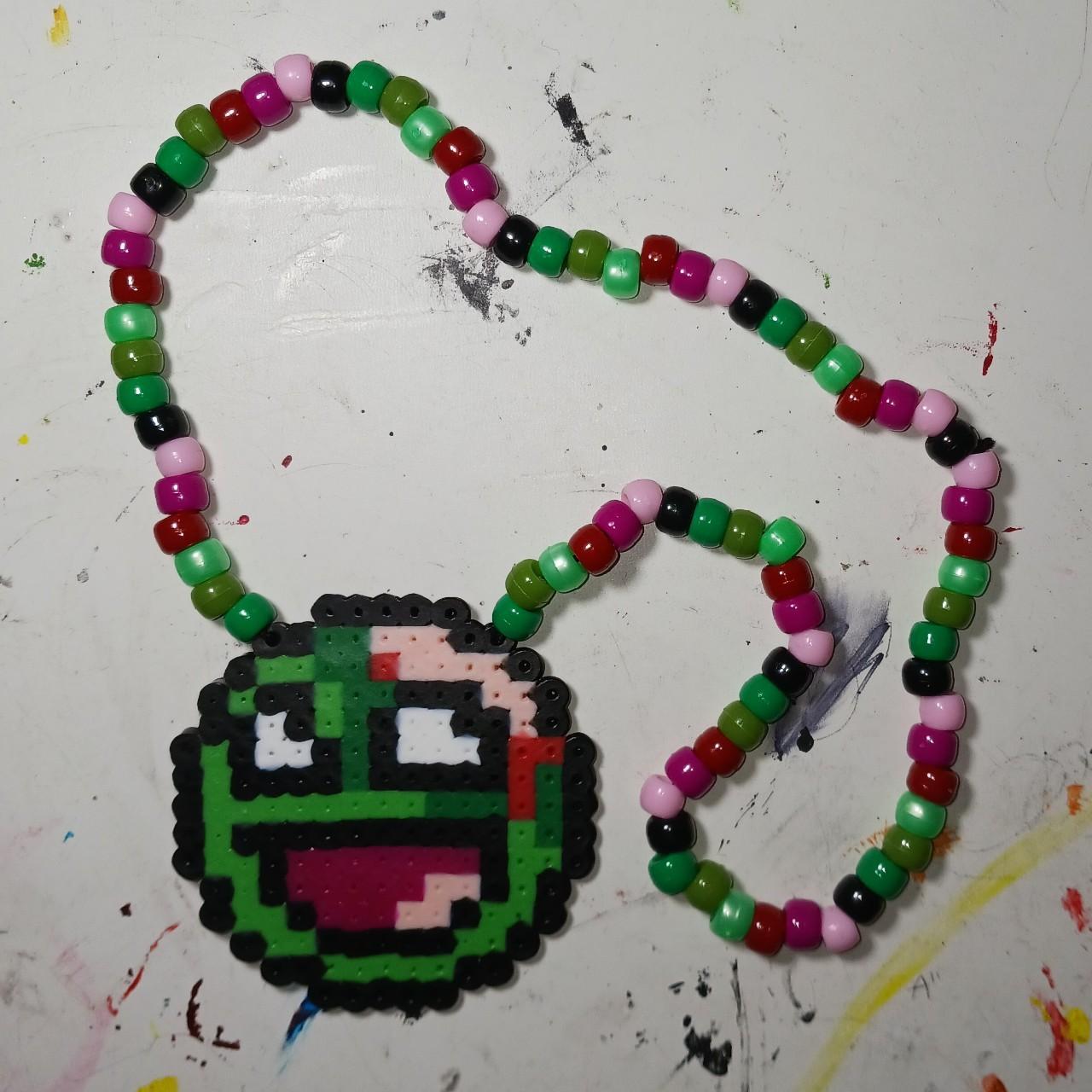 Zombie Epic/awesome face perler Kandi necklace 20... | Depop