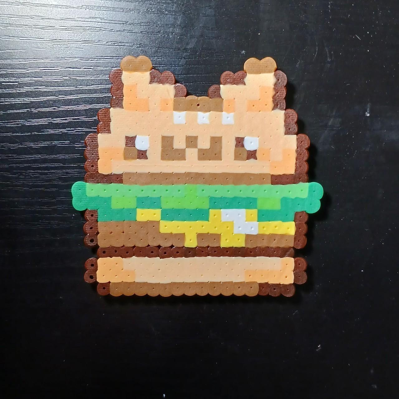 Burger cat Kandi perler Can be put on a... - Depop