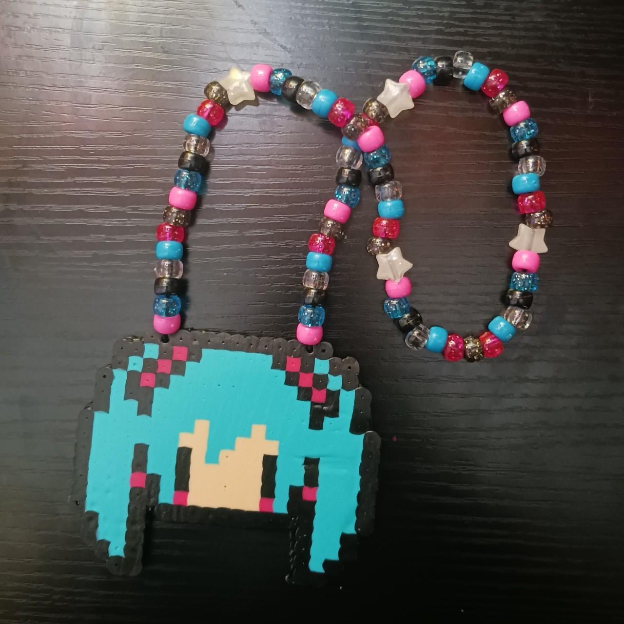Vocaloid hatsune miku Kandi necklace 18 inches... | Depop