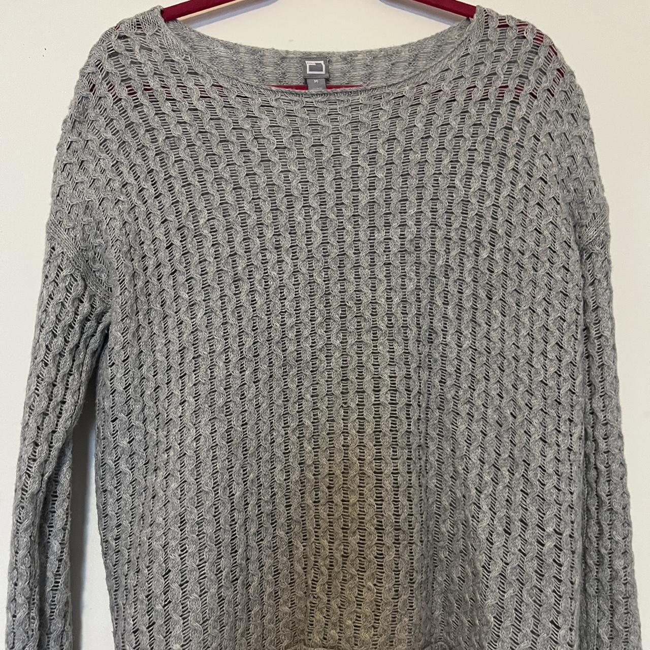 Grey knit light weight sweater medium #knitwear... - Depop