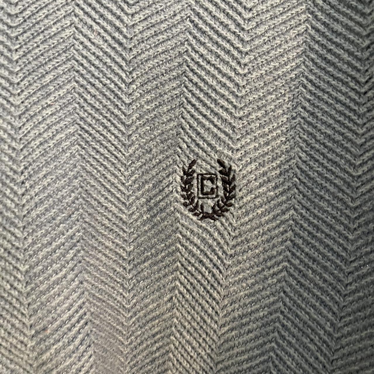 XL blue Chaps sweater with black logo on chest - Depop