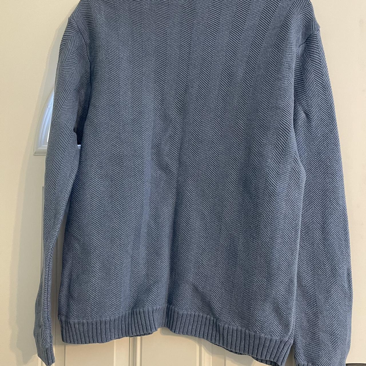 XL blue Chaps sweater with black logo on chest - Depop