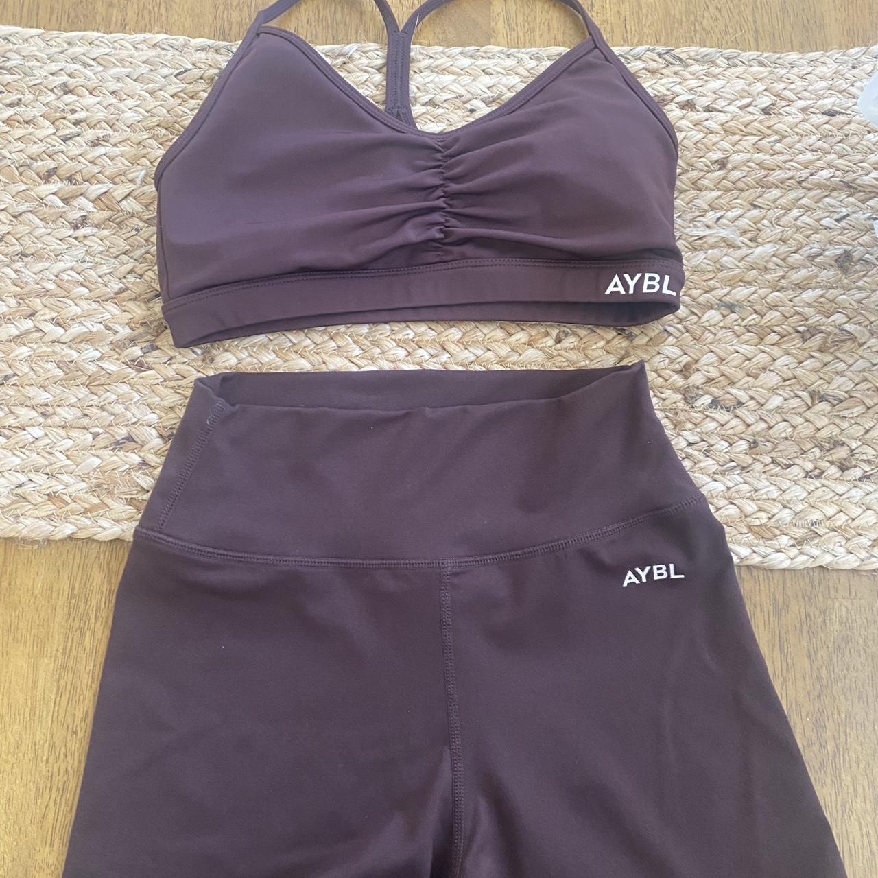 chocolate brown AYBL workout set #gymwear... | Depop