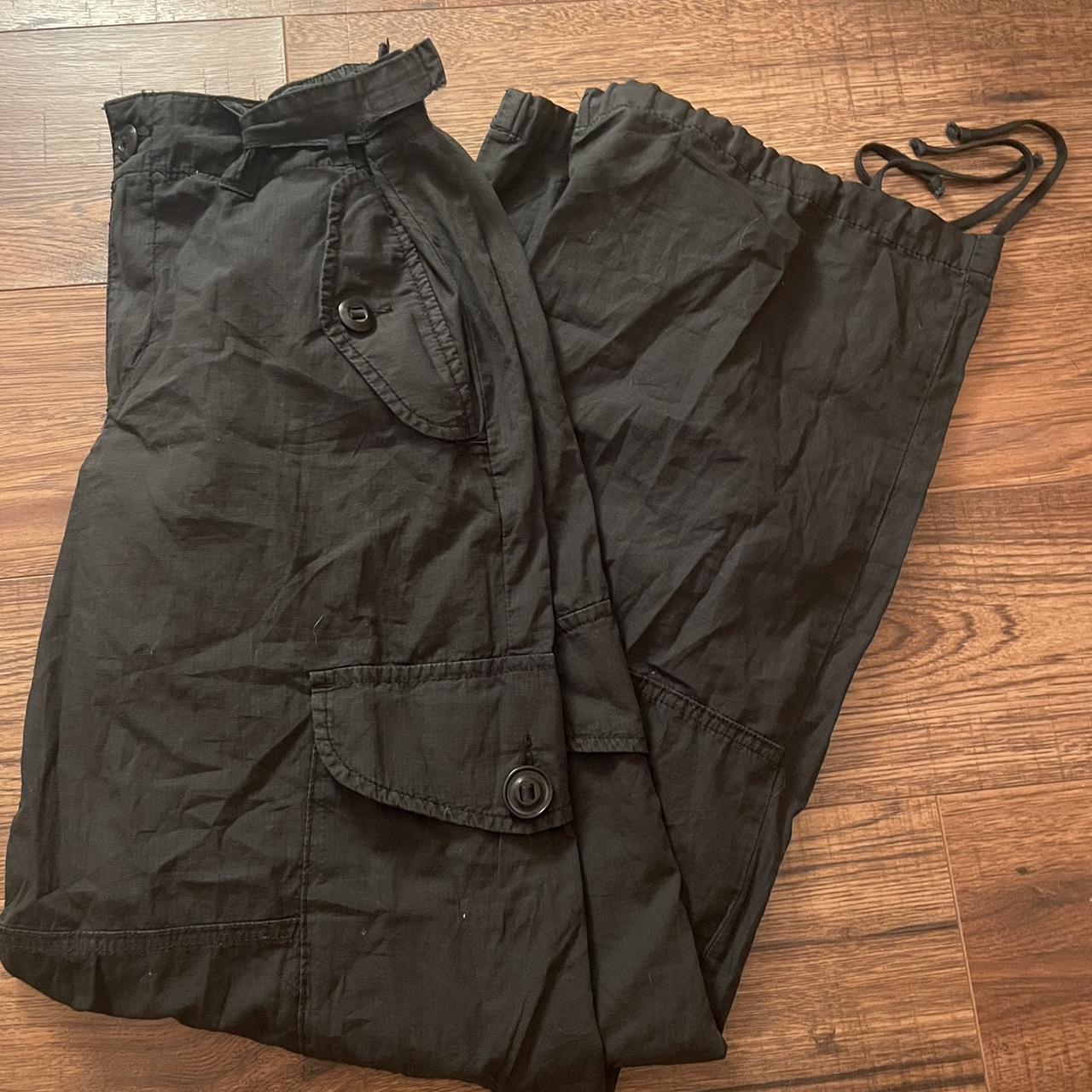 xs black garage cargo pants, worn once - Depop