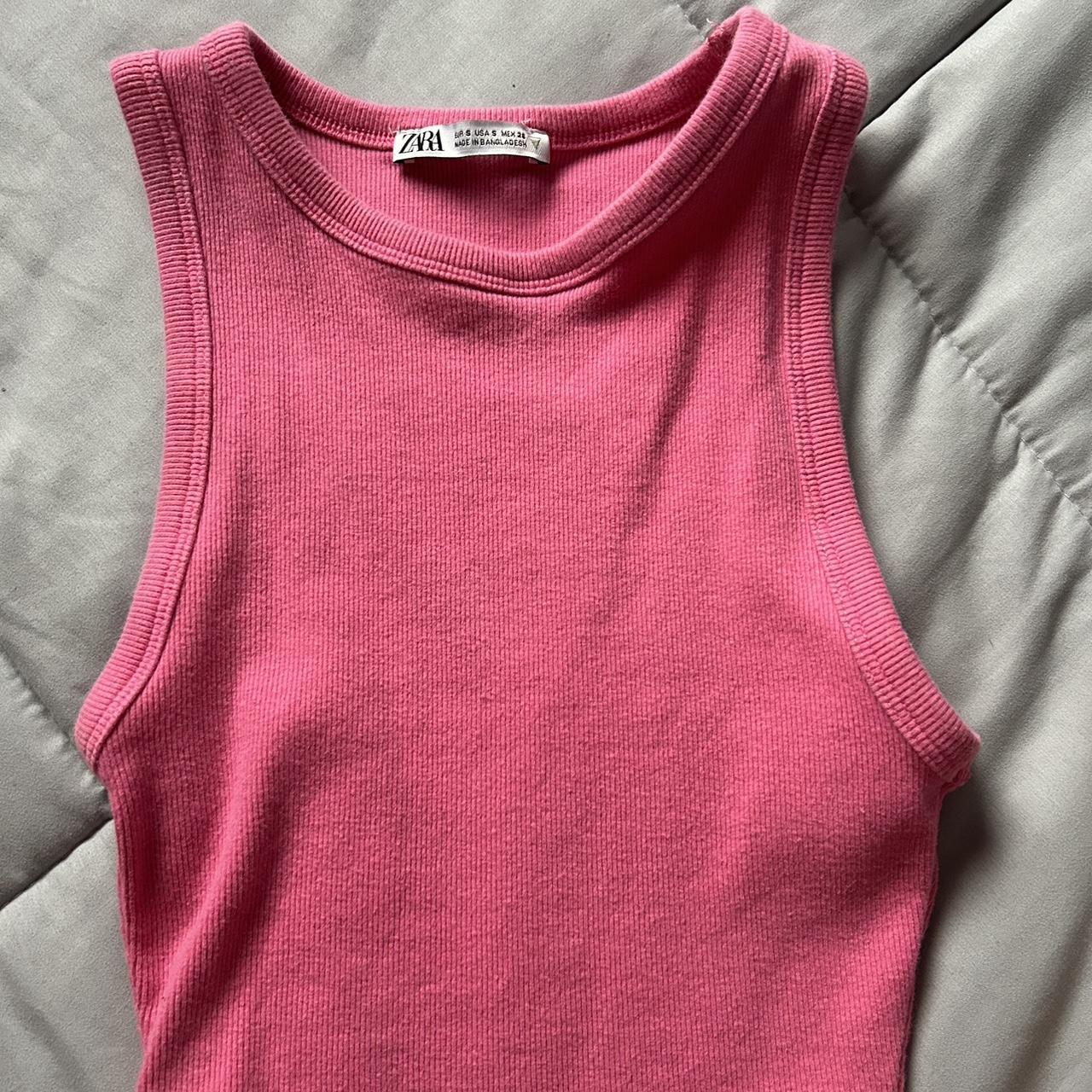 zara pink cropped top - Depop