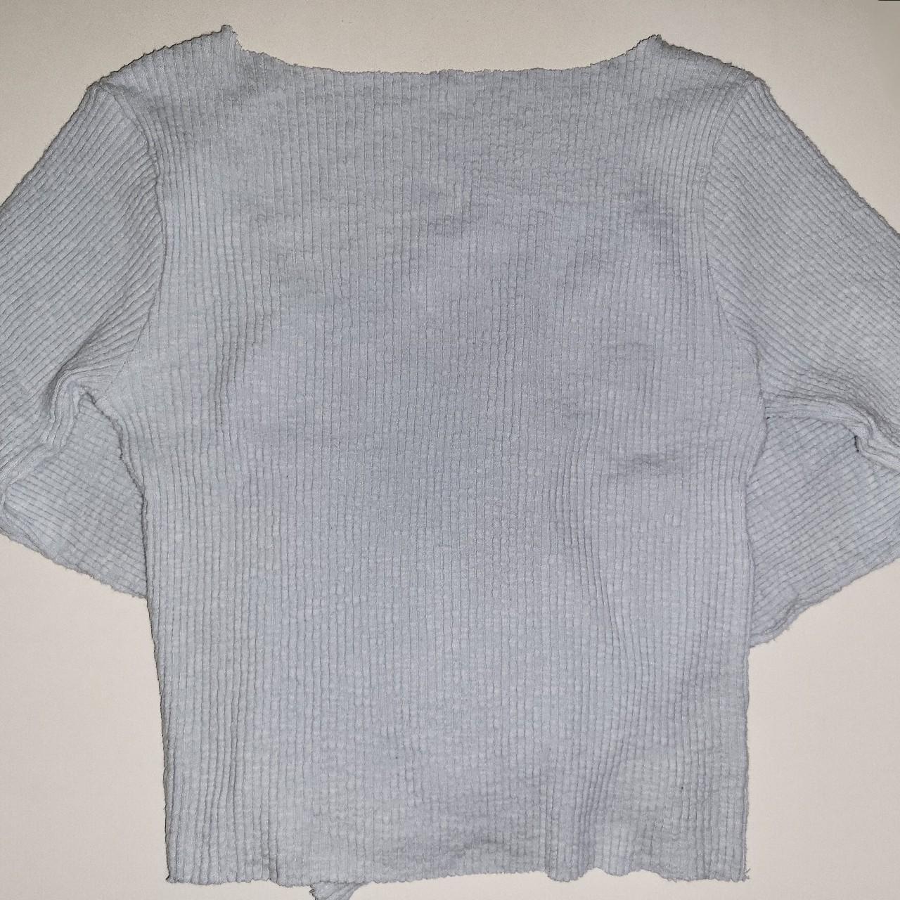 Light Blue Scoop Neck Knit Top Super cute light... - Depop