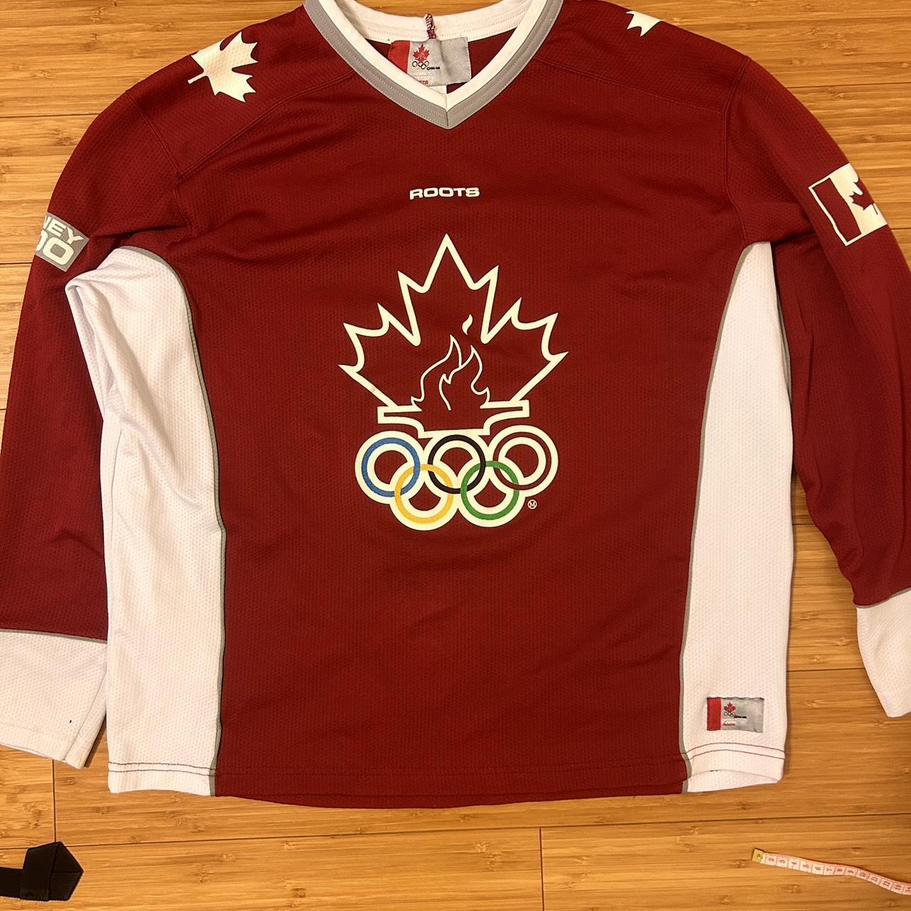 Roots 2000 Olympic Games red and white hockey jersey... - Depop