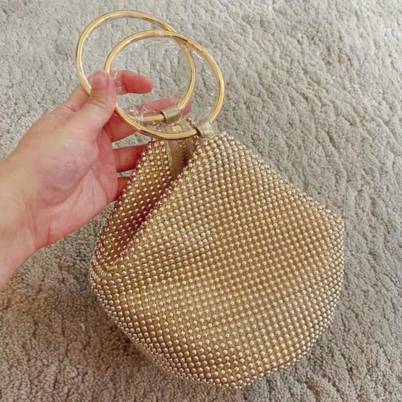 Gold Ring Mesh Bag -Brand New Beautifully made gold... - Depop