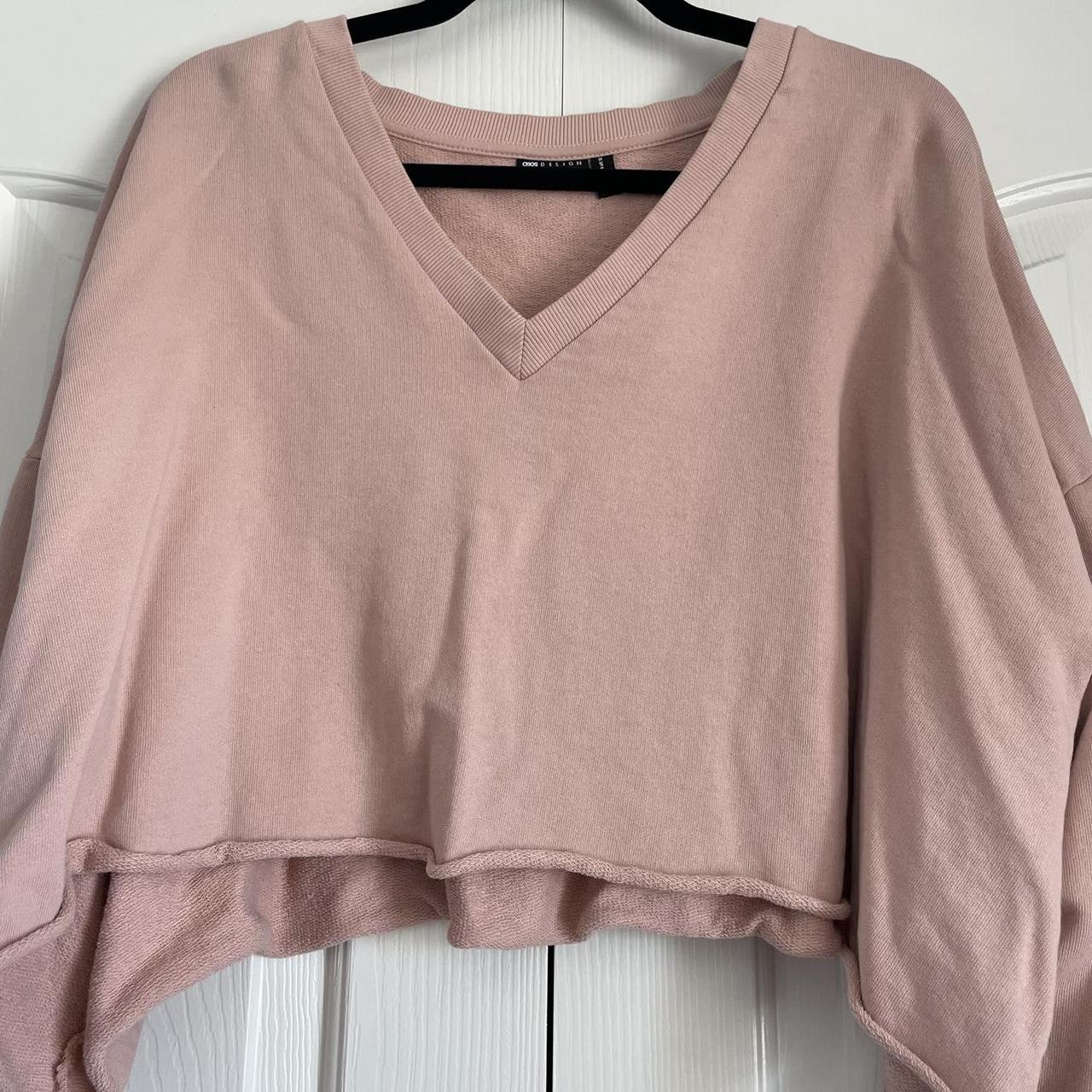 ASOS Design Cropped V Neck Sweatshirt - Depop