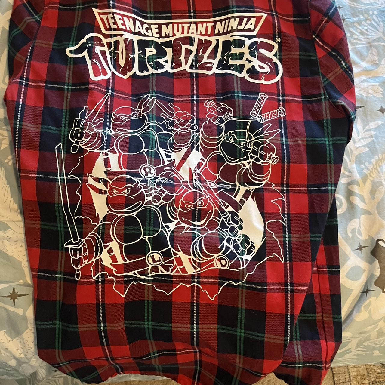 Cakeworthy x TMNT button down flannel never worn!... - Depop