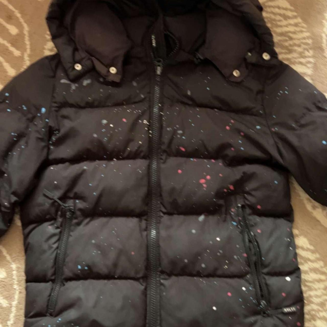 NVLTY SPLATTER PAINT COAT (BLACK) - Depop