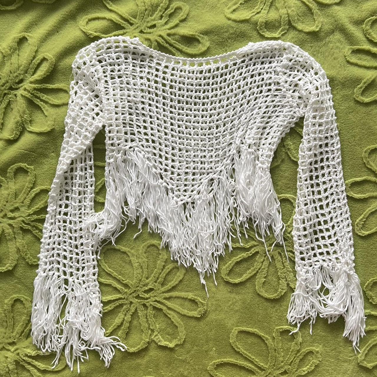 WHITE NET FESTIVAL SWEATER No flaws or tags but... - Depop