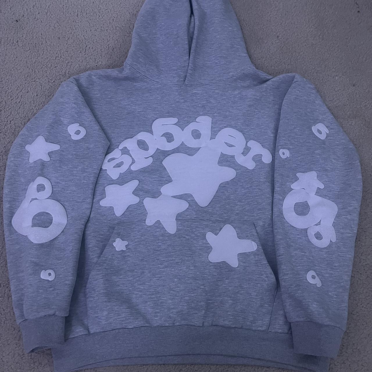 Grey Spider Hoodie Size M - Depop