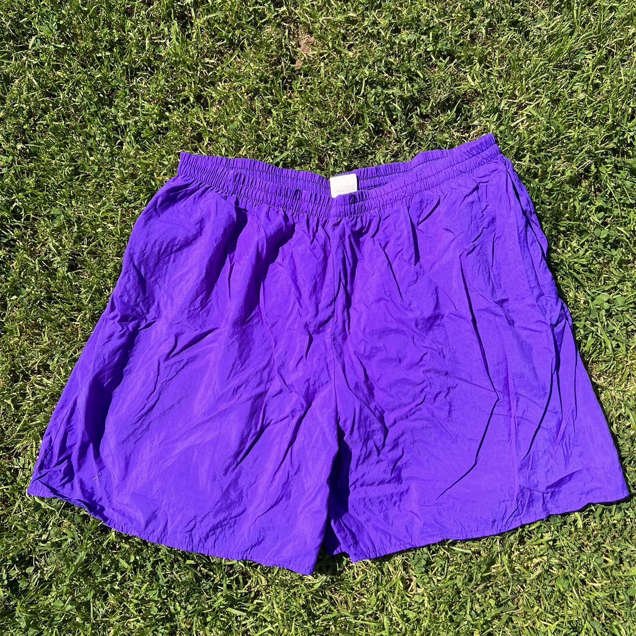 Vintage Made In Usa Bright Purple Swim Trunks Depop