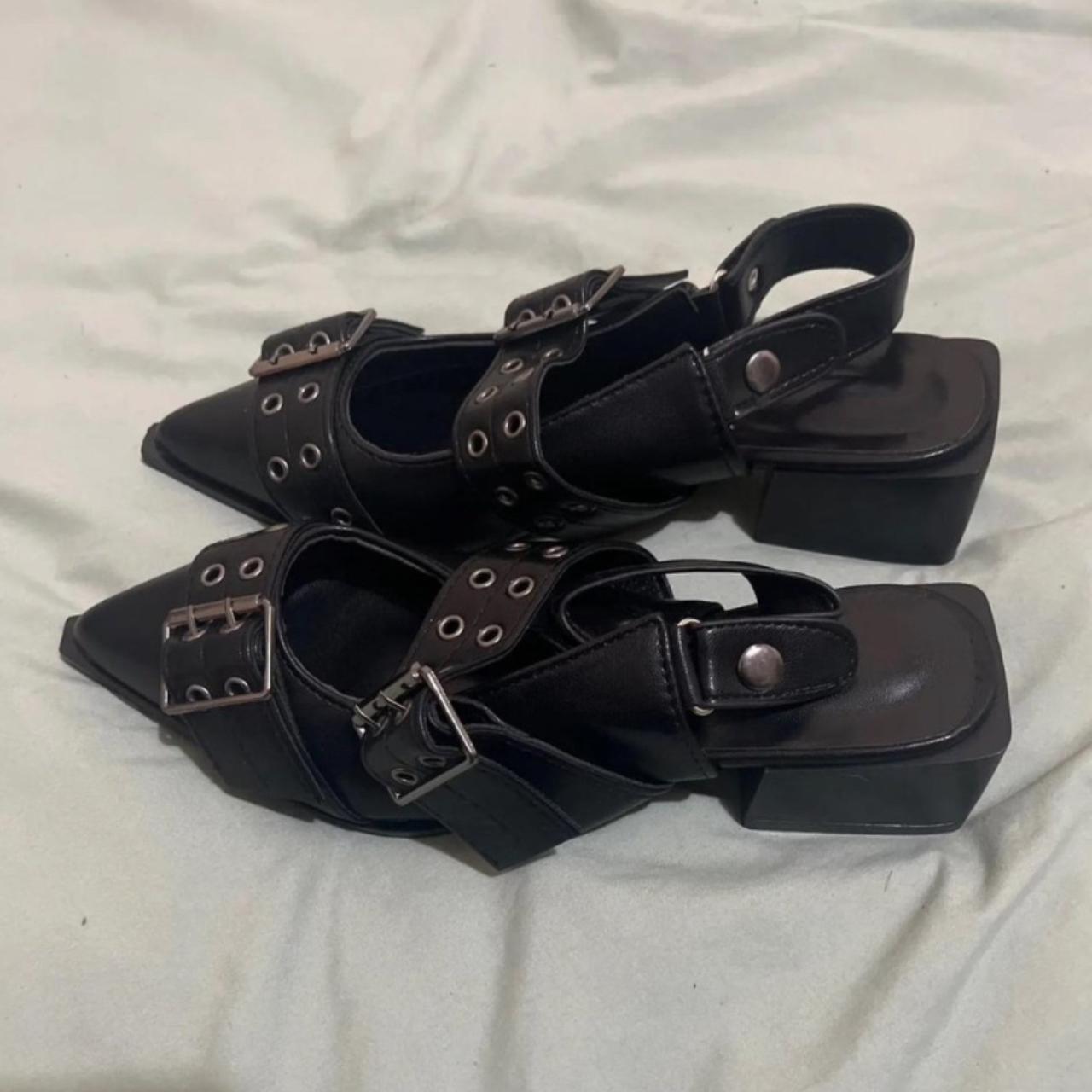 Sling back heel shoes Available sizes: 36=US size... - Depop