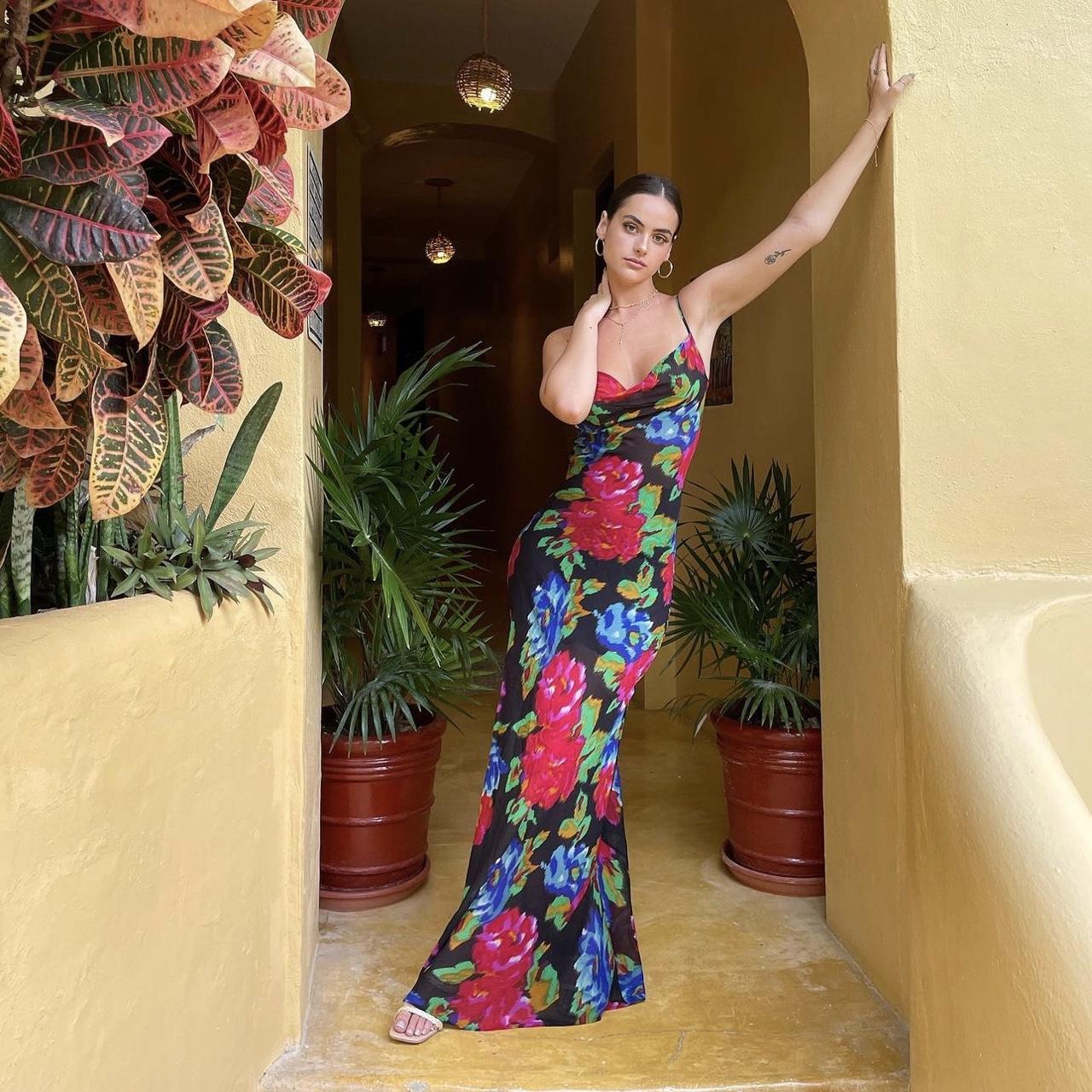 Rat & boa cowl neck dress. 149” length. Worn once. - Depop