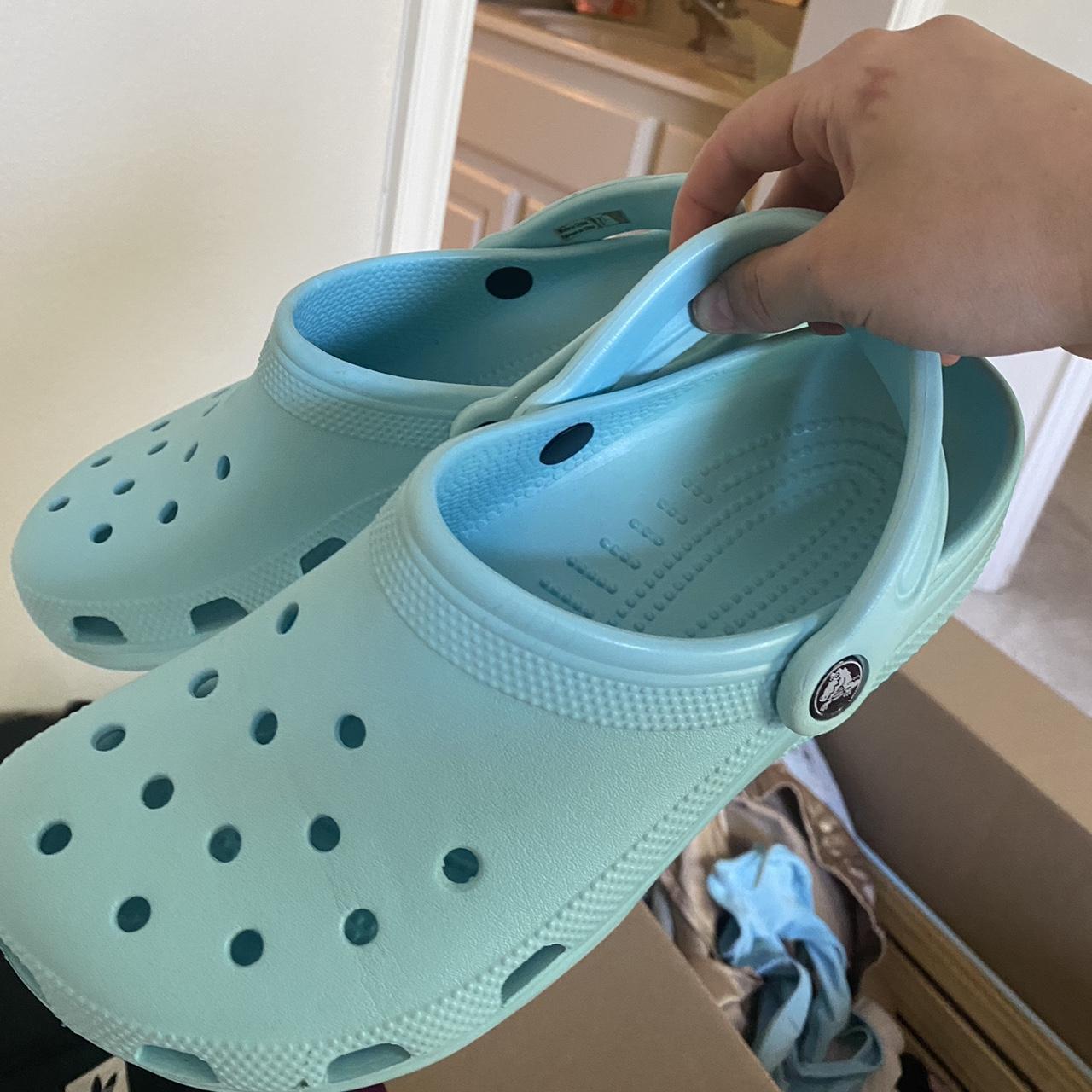 Brand new never worn aqua/teal crocs women’s size 9... - Depop