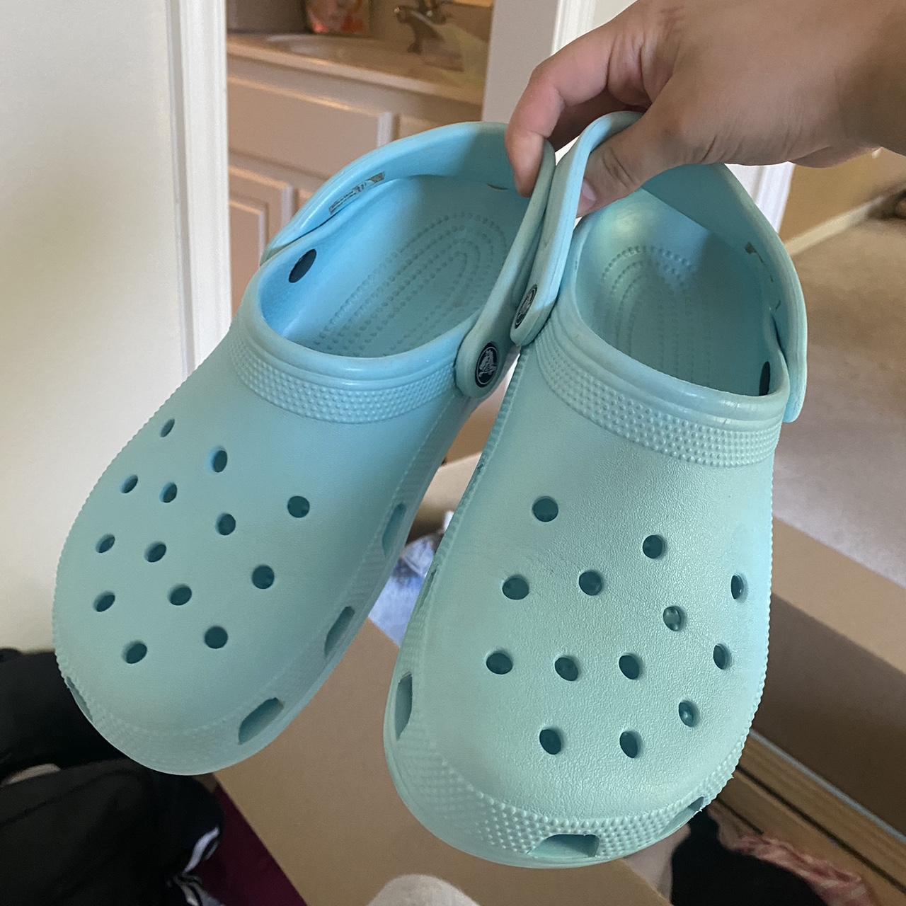 Brand new never worn aqua/teal crocs women’s size 9... - Depop