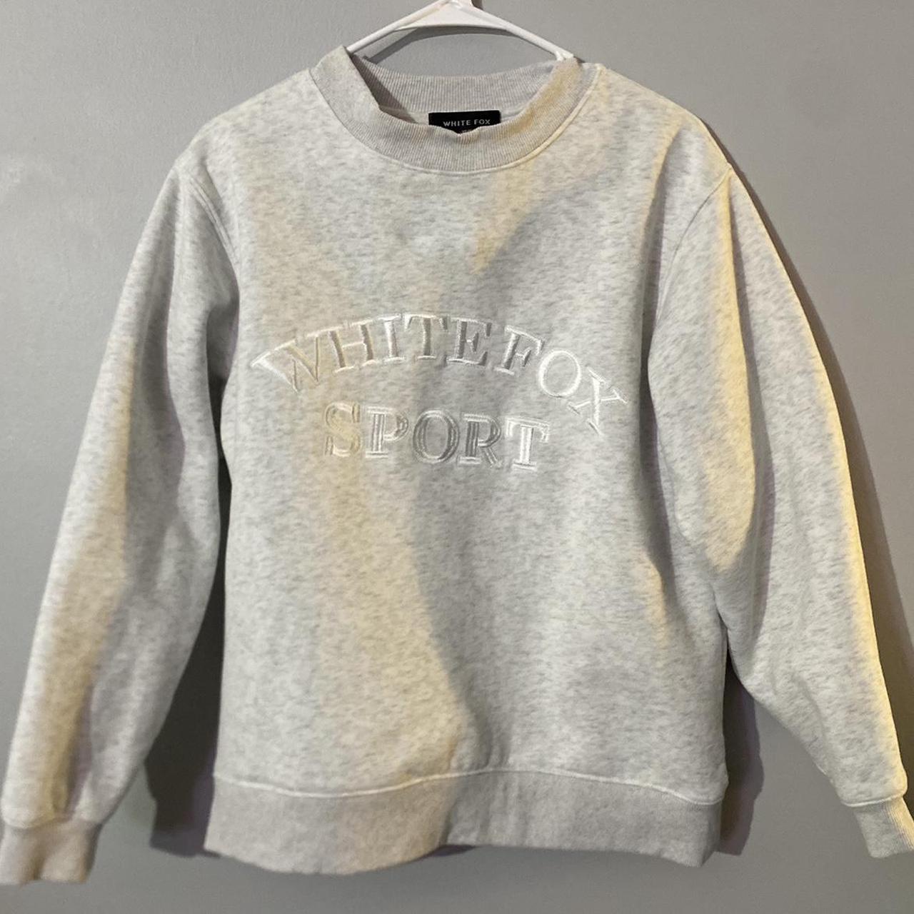 White Fox Light light grey hoodie 🩶 Worn once - Depop