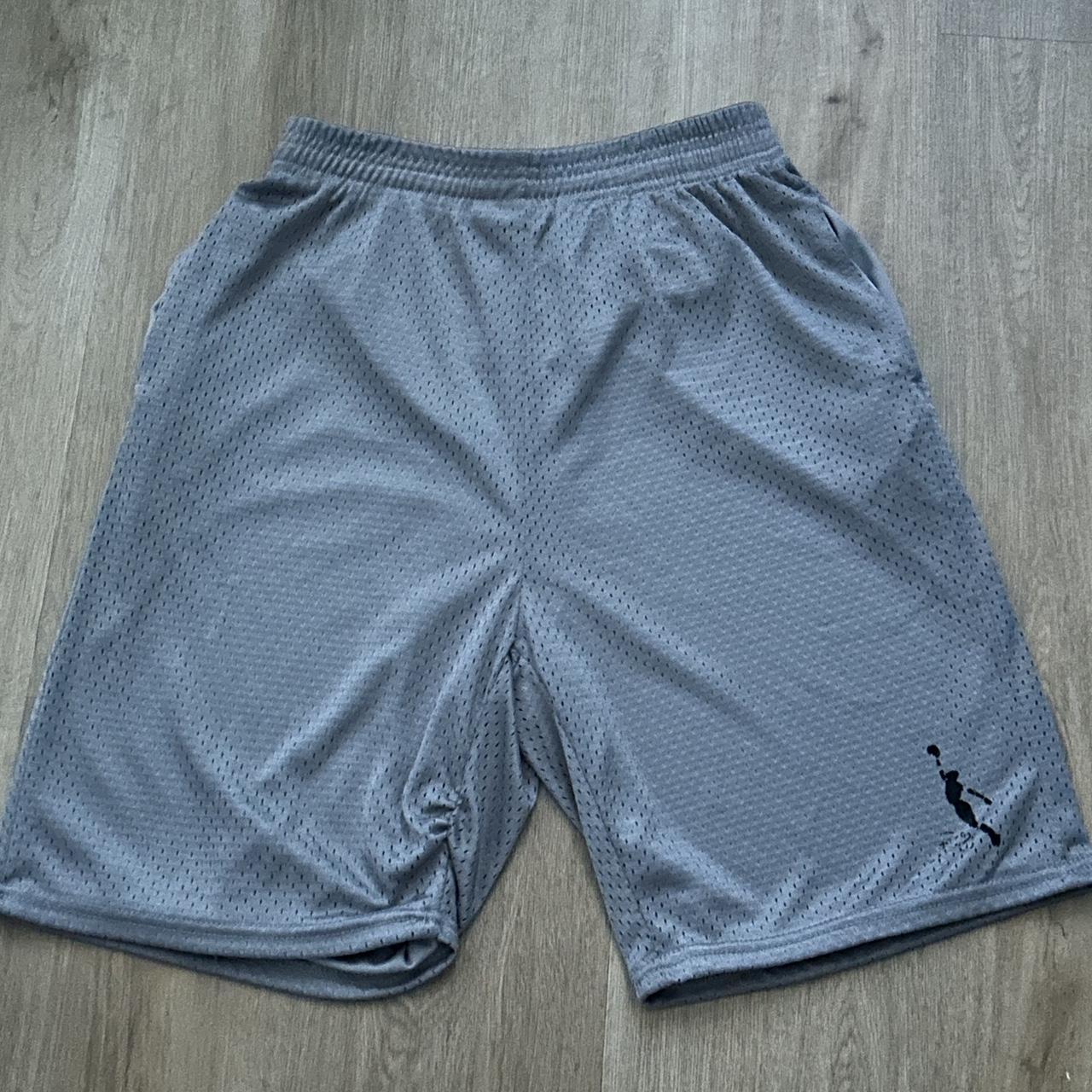 Jordan’s 90s Grey Baggy Basketball Athletic Shorts... - Depop