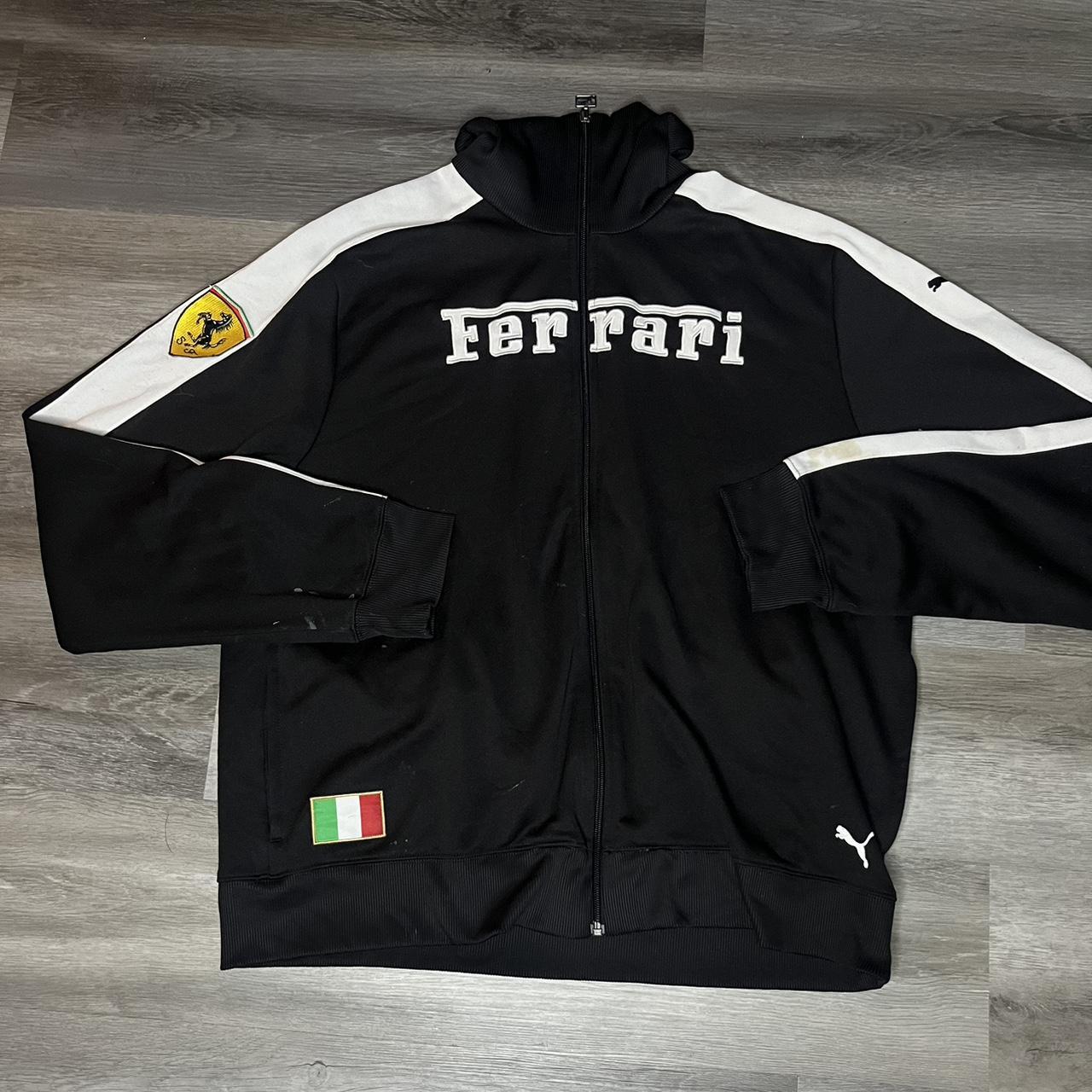 Ferrari black zip up jacket - Depop
