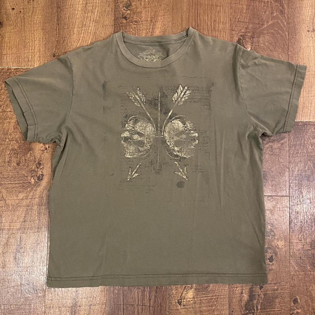 Hella faded grunge y2k style shirt almost some metal... - Depop