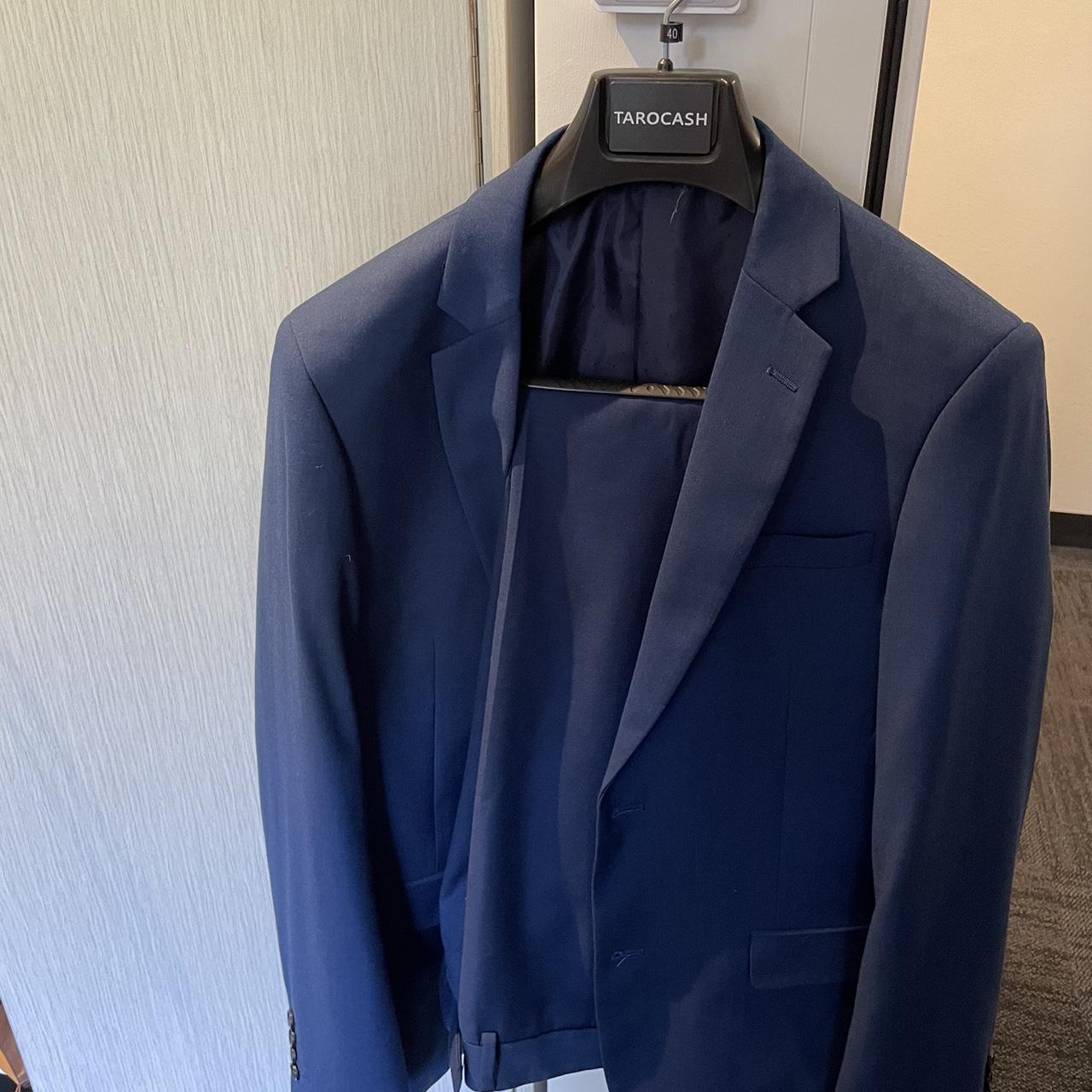 Men’s Tarocash Navy Suit. Jacket size: 38 Pants... - Depop