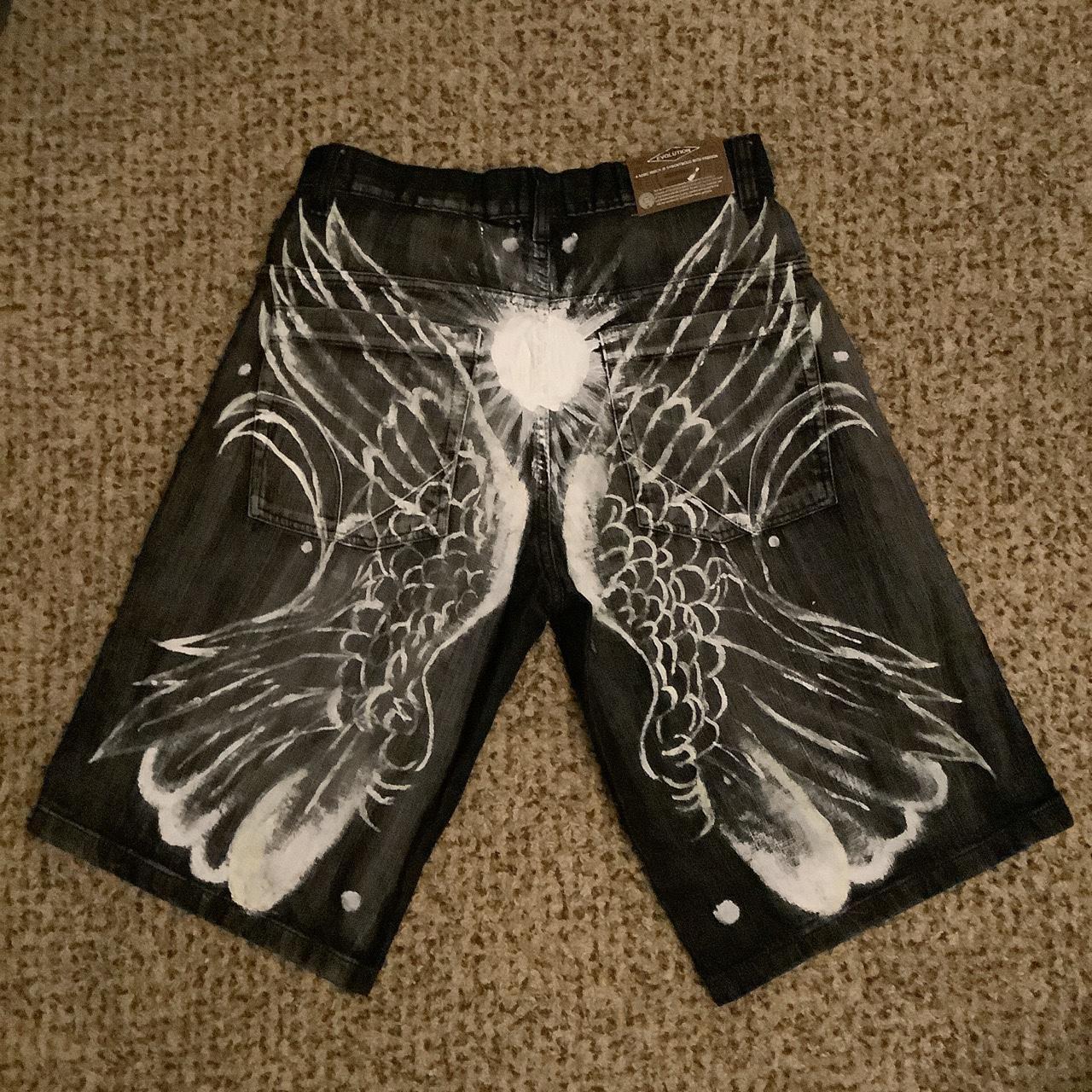painted evolution jean jorts - Depop