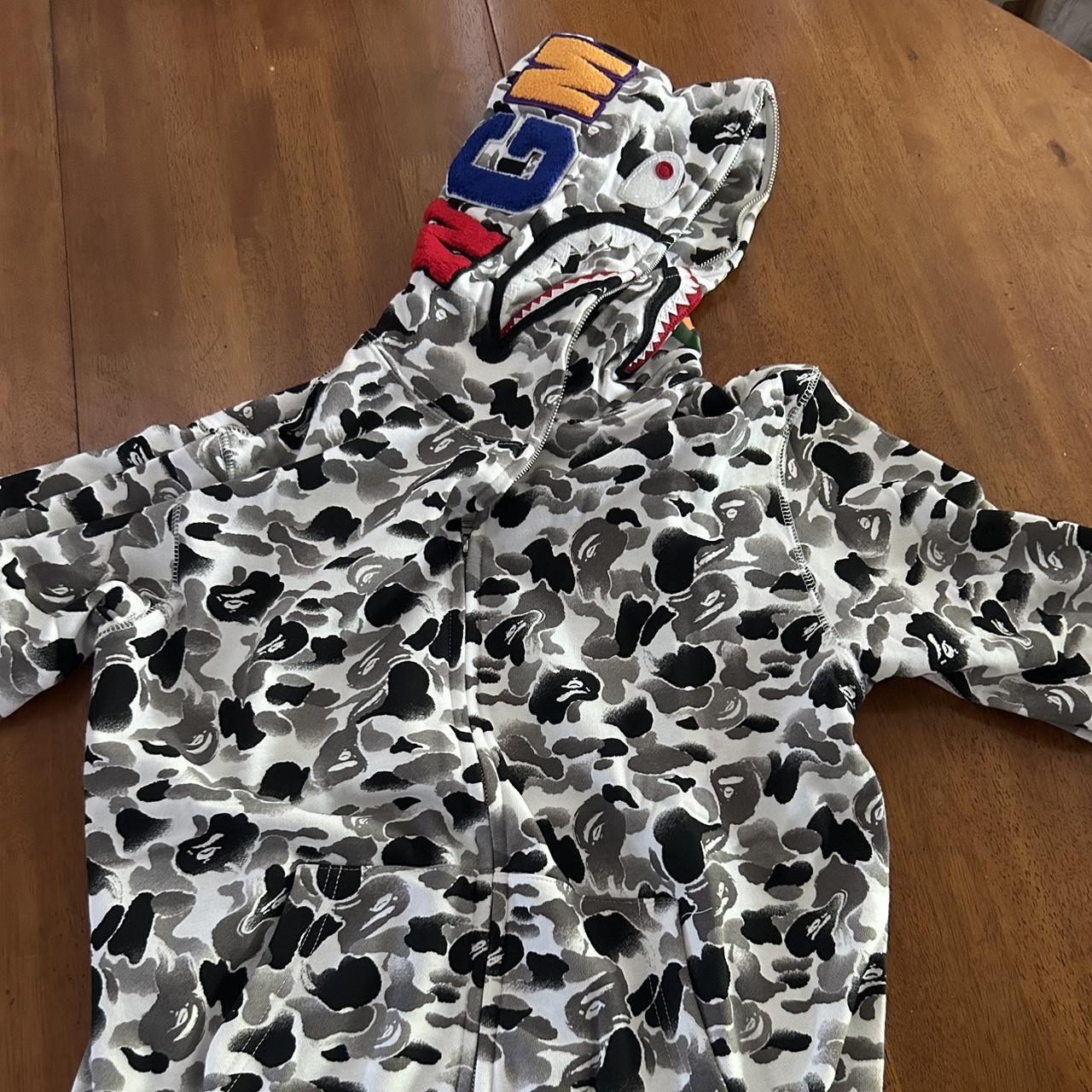 Brand new, gray and white Bape sweater - Depop