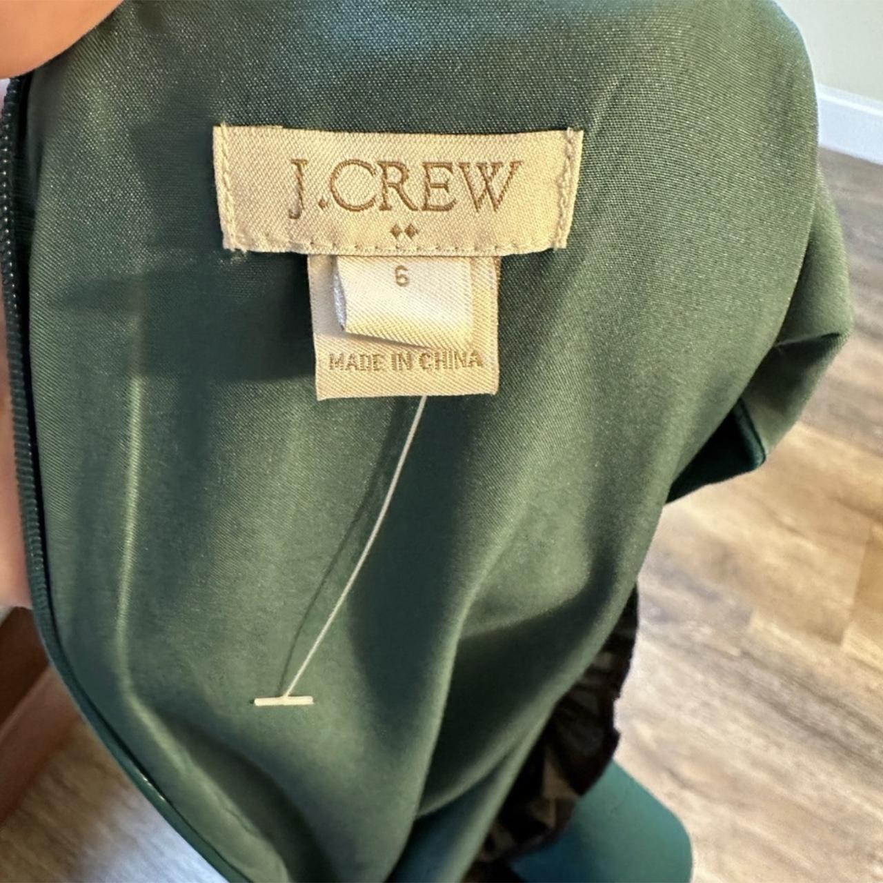 J. Crew Green Sheath Dress Vibrant Sleeveless Black... - Depop