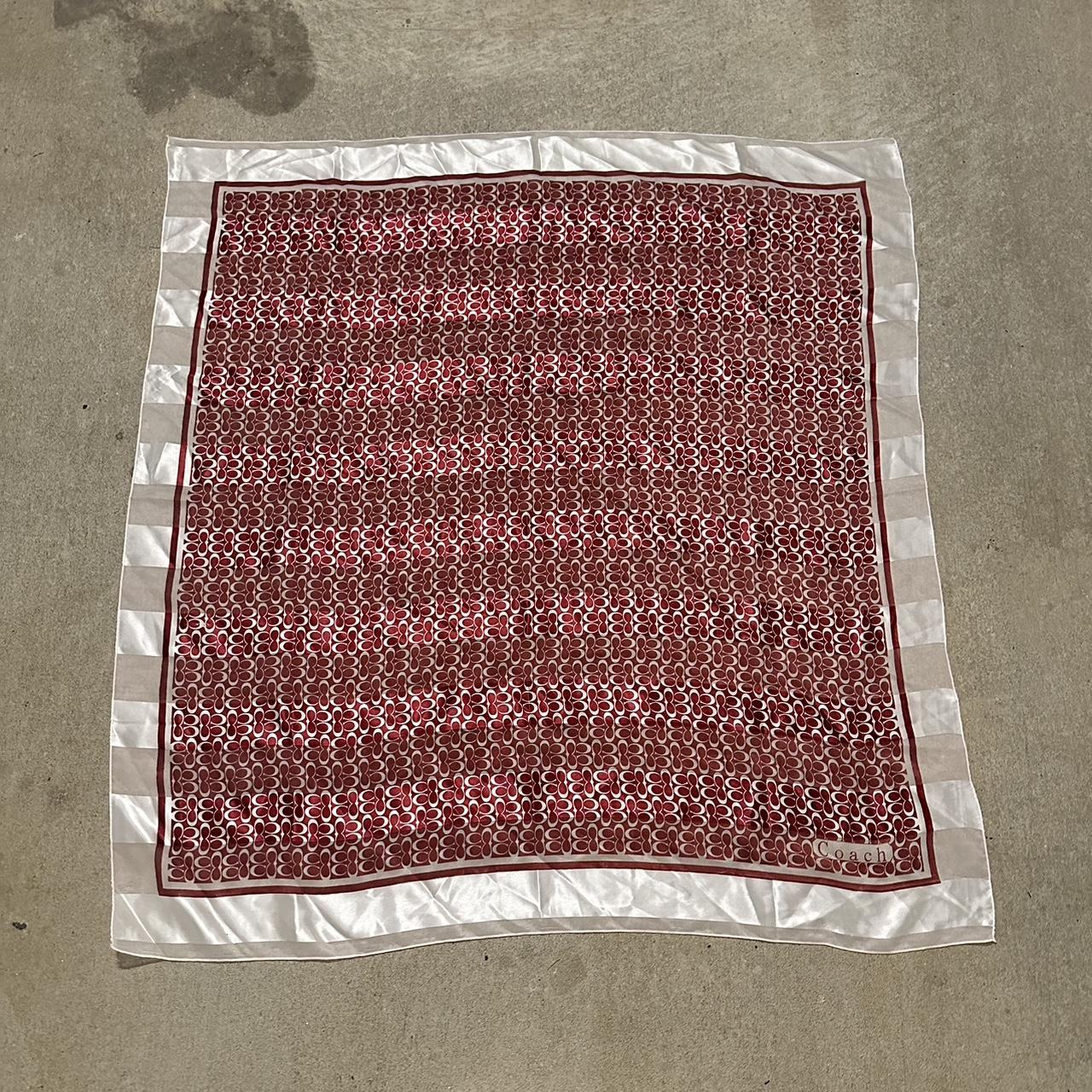 Vintage made in USA 100% silk coach scarf. 40”x40”.... - Depop