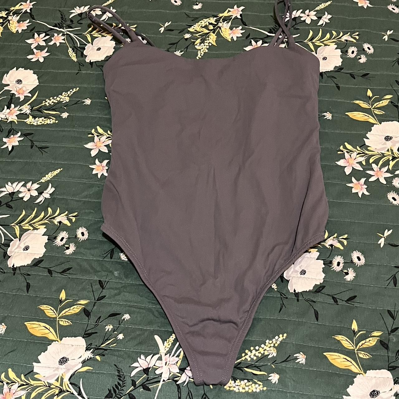 NWT CHARCOAL COLORED BODYSUIT skimš inspired, very... - Depop
