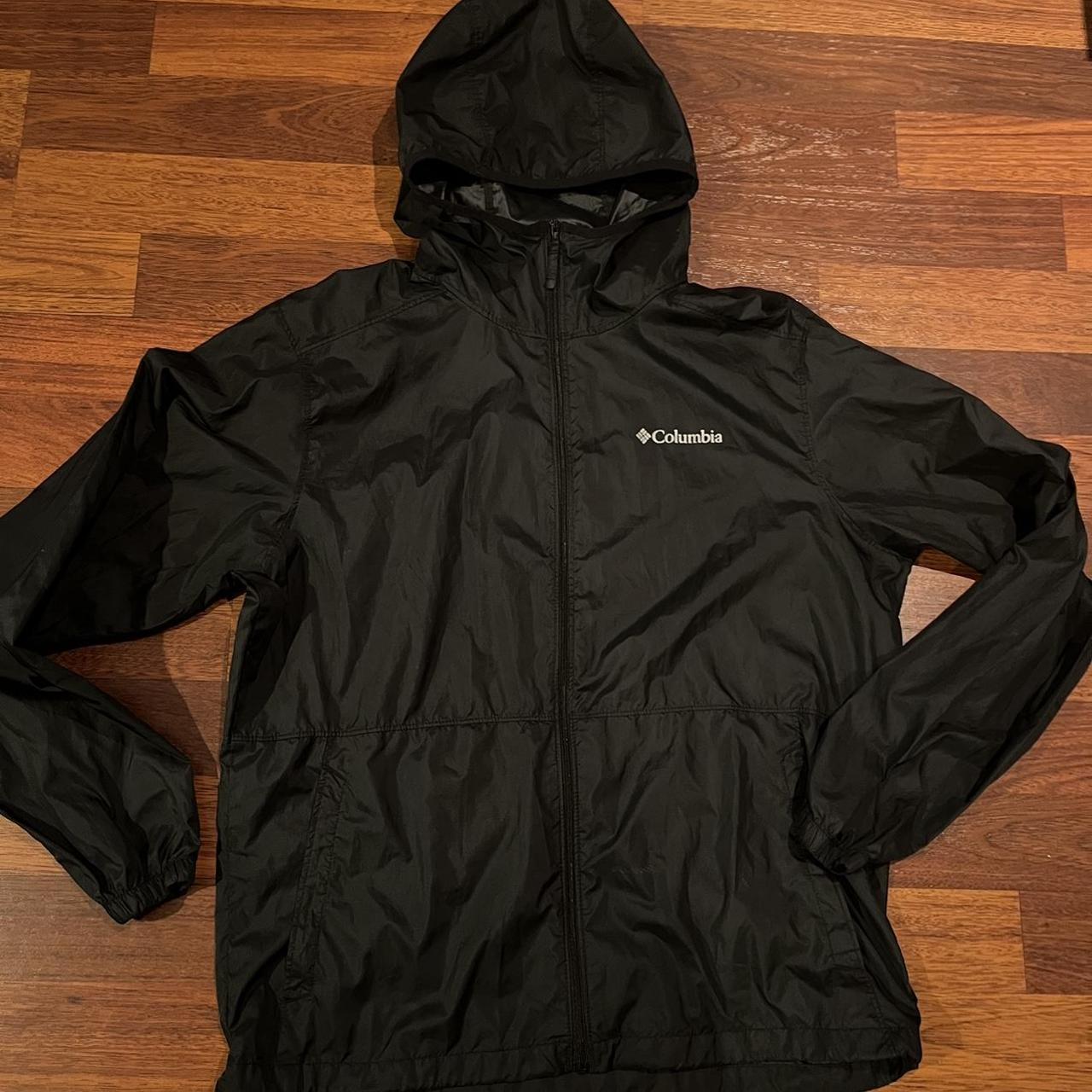 Black Columbia wind breaker / rain coat medium - Depop