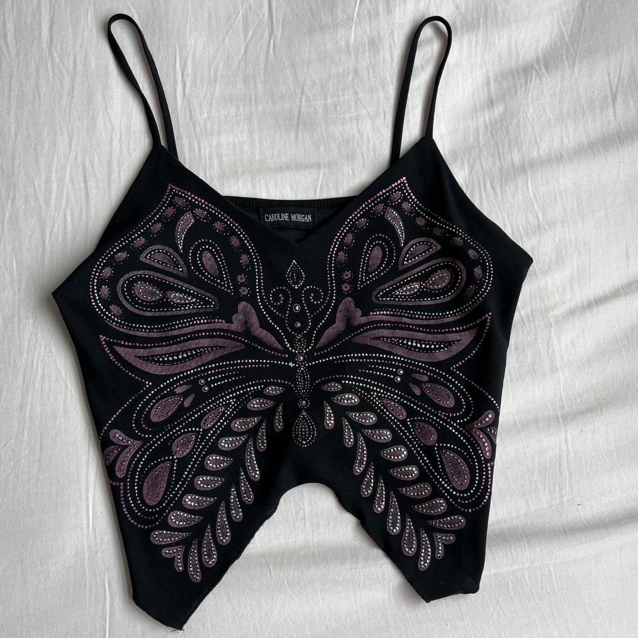 caroline morgan glittery butterfly cami! super... | Depop