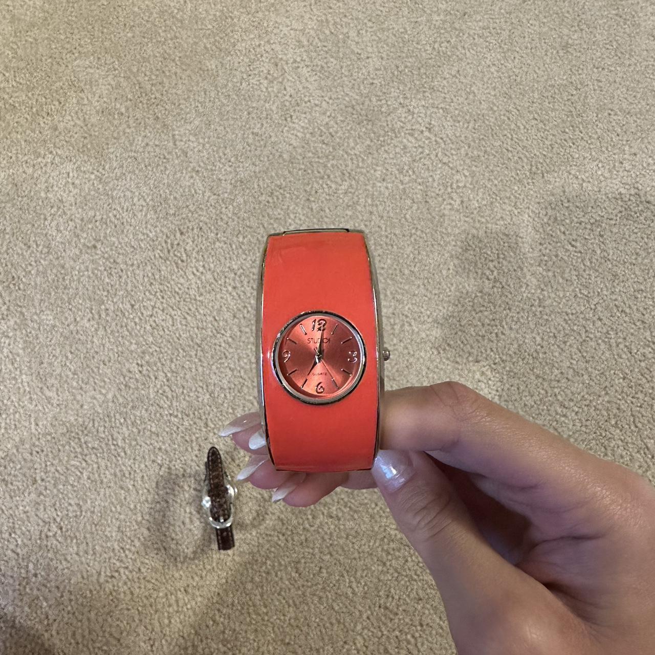 Vintage orange/coral watch, very unique,... - Depop