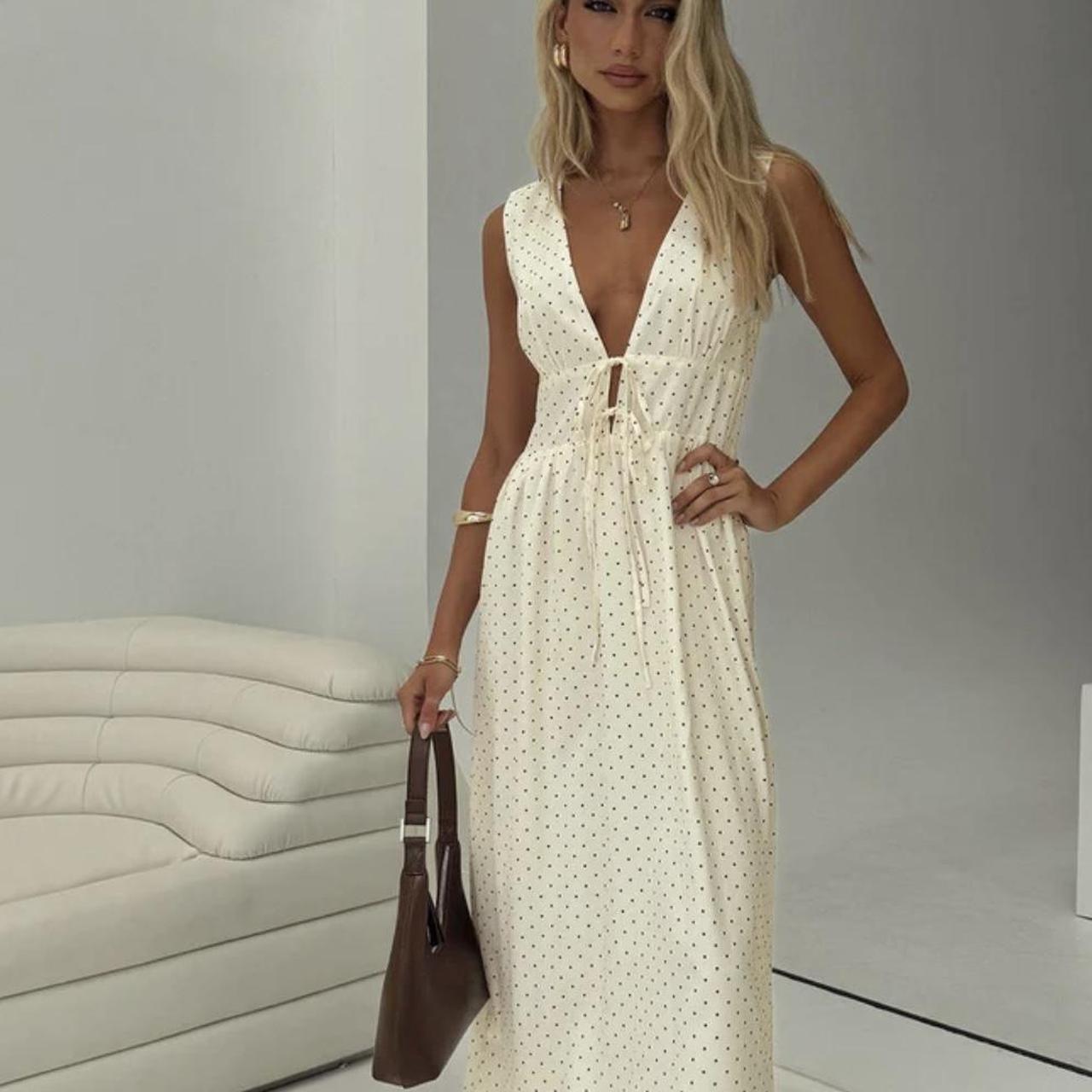 Princesspolly dress - POKEY MAXI DRESS CREAM / POLKA... | Depop