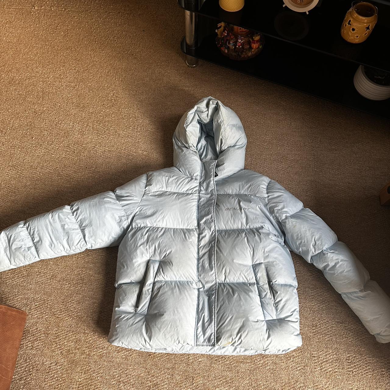 Baby blue benjart puffer coat - Depop
