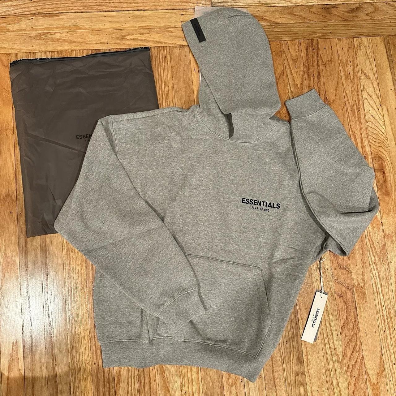 Grey essentials hoodie medium brand new - Depop
