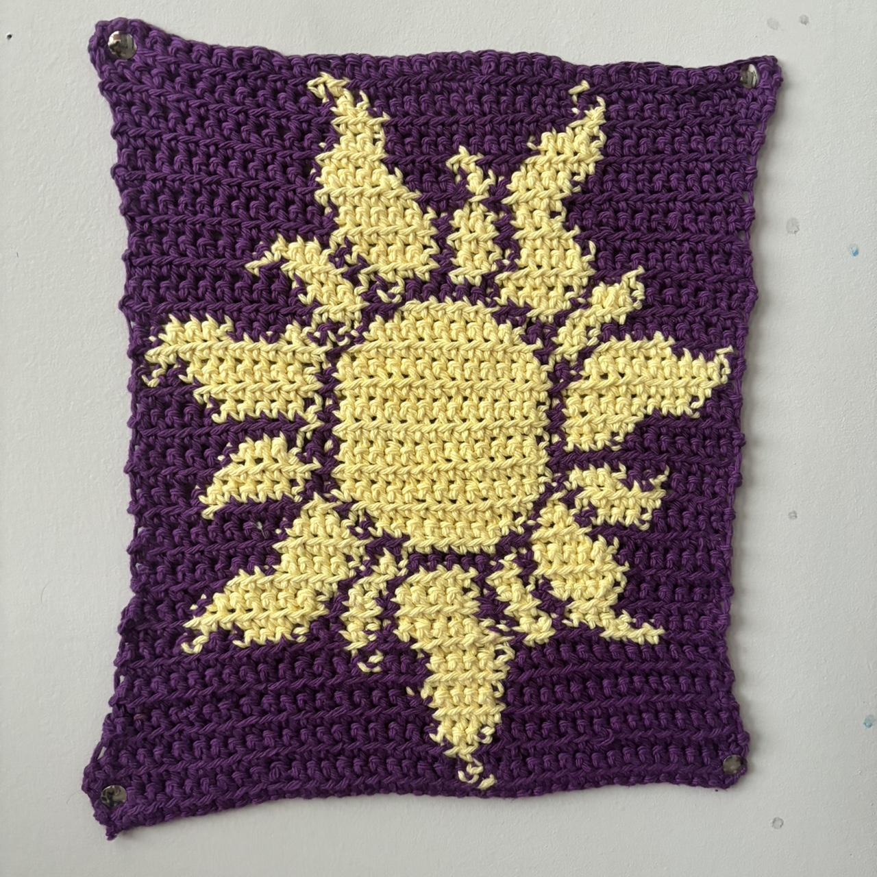 Tangled sun crochet tapestry! • #crochet #handmade... - Depop